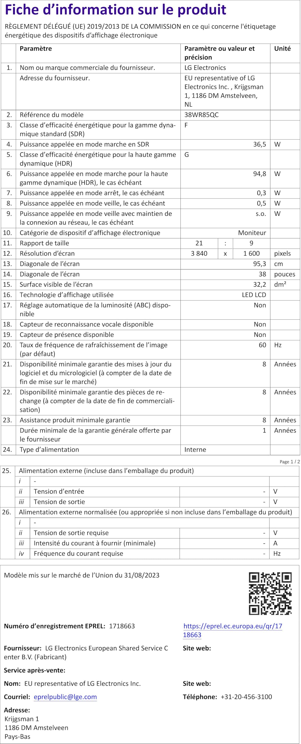 LG UltraWide™ 38WR85QC-W Ecran PC Ultra Large incurvé 38" - Dalle Nano ...