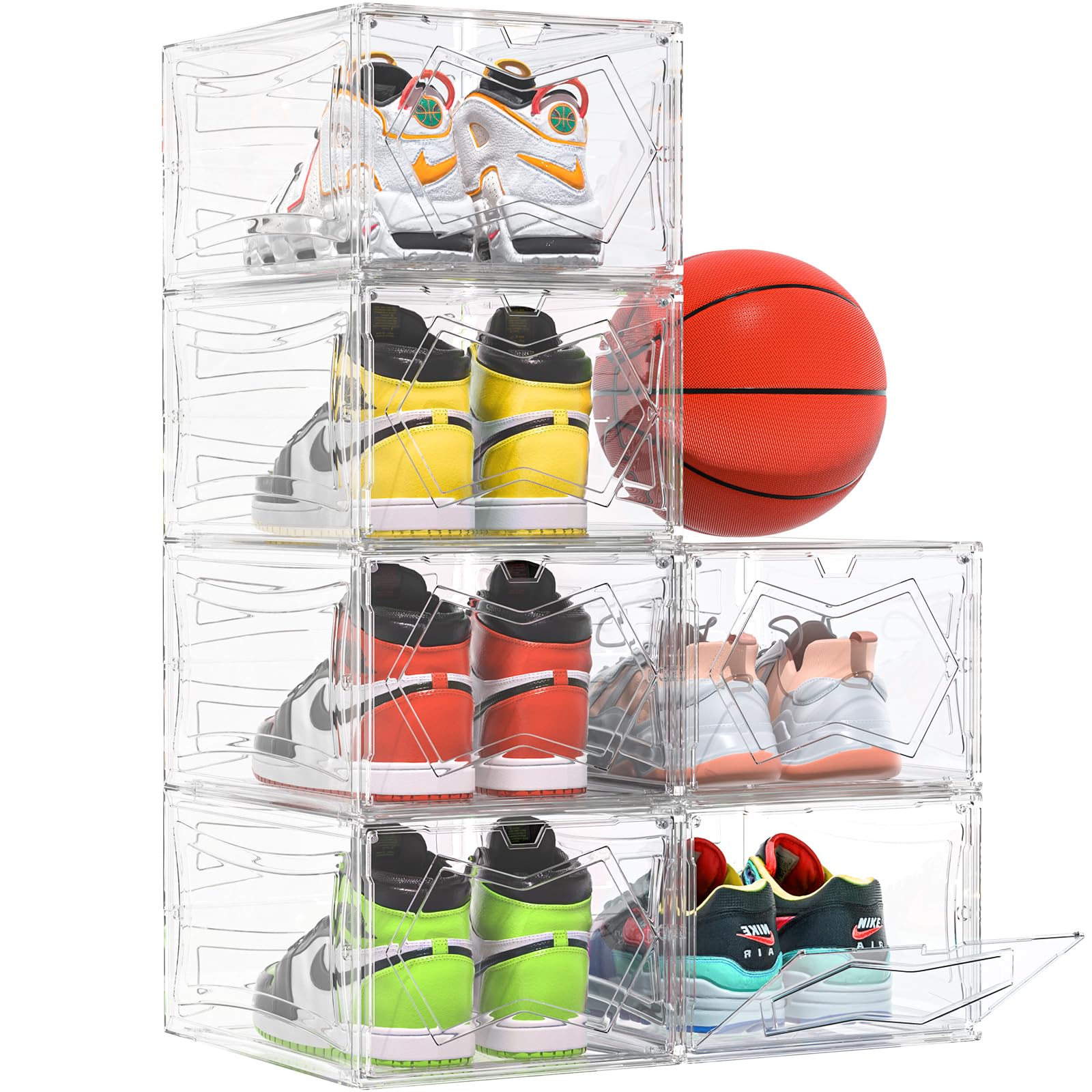 Snapklik.com : PRAKI Large Shoe Storage Boxes Organizer For Closet