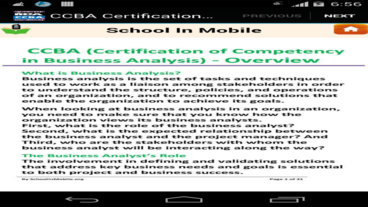 CCBA Certification Study - App on the Amazon Appstore