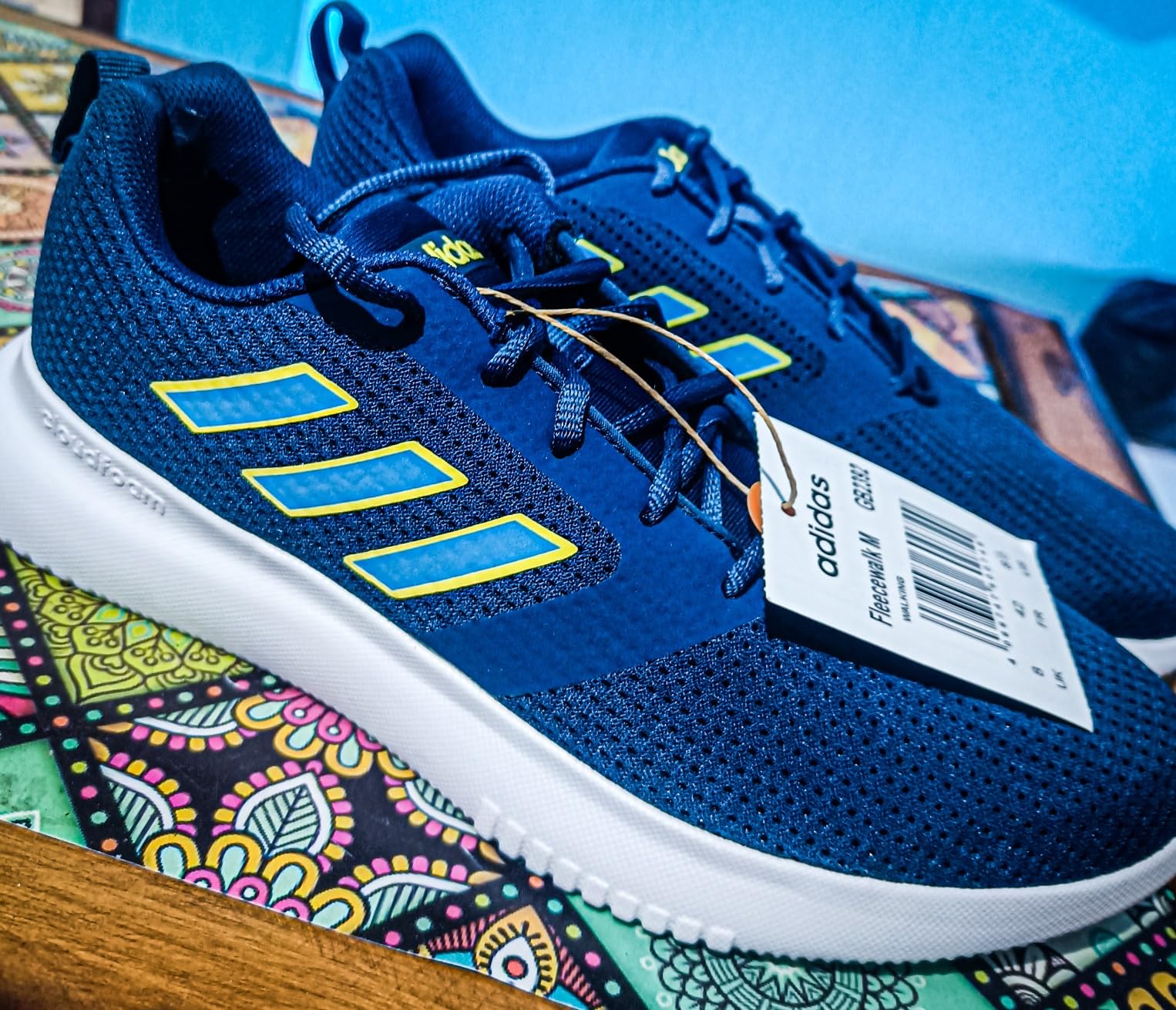 Buy Adidas Men Synthetic Fleecewalk M Walking Shoe Bluoxi/Aciyel (UK-6 ...