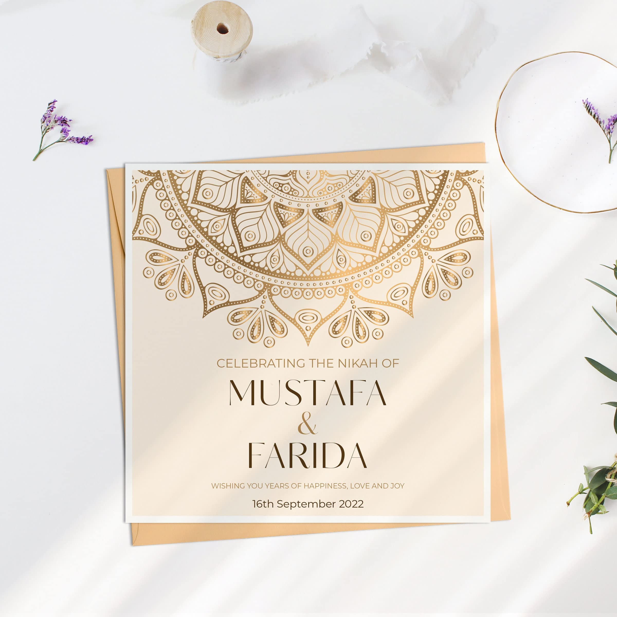Personalised Nikkah Card Islamic Wedding Card Islamic Nikkah Card ...