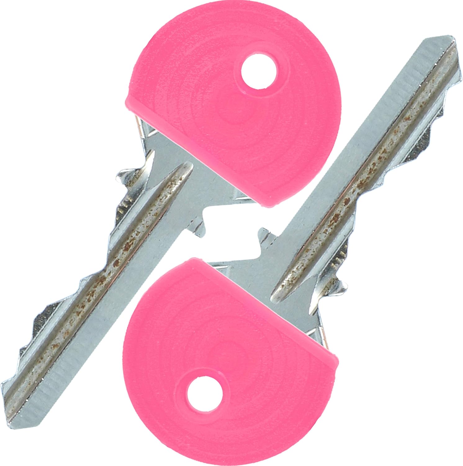 White Hinge 2x Neon Pink Key Cover Caps fits Standard Keys Bright ...