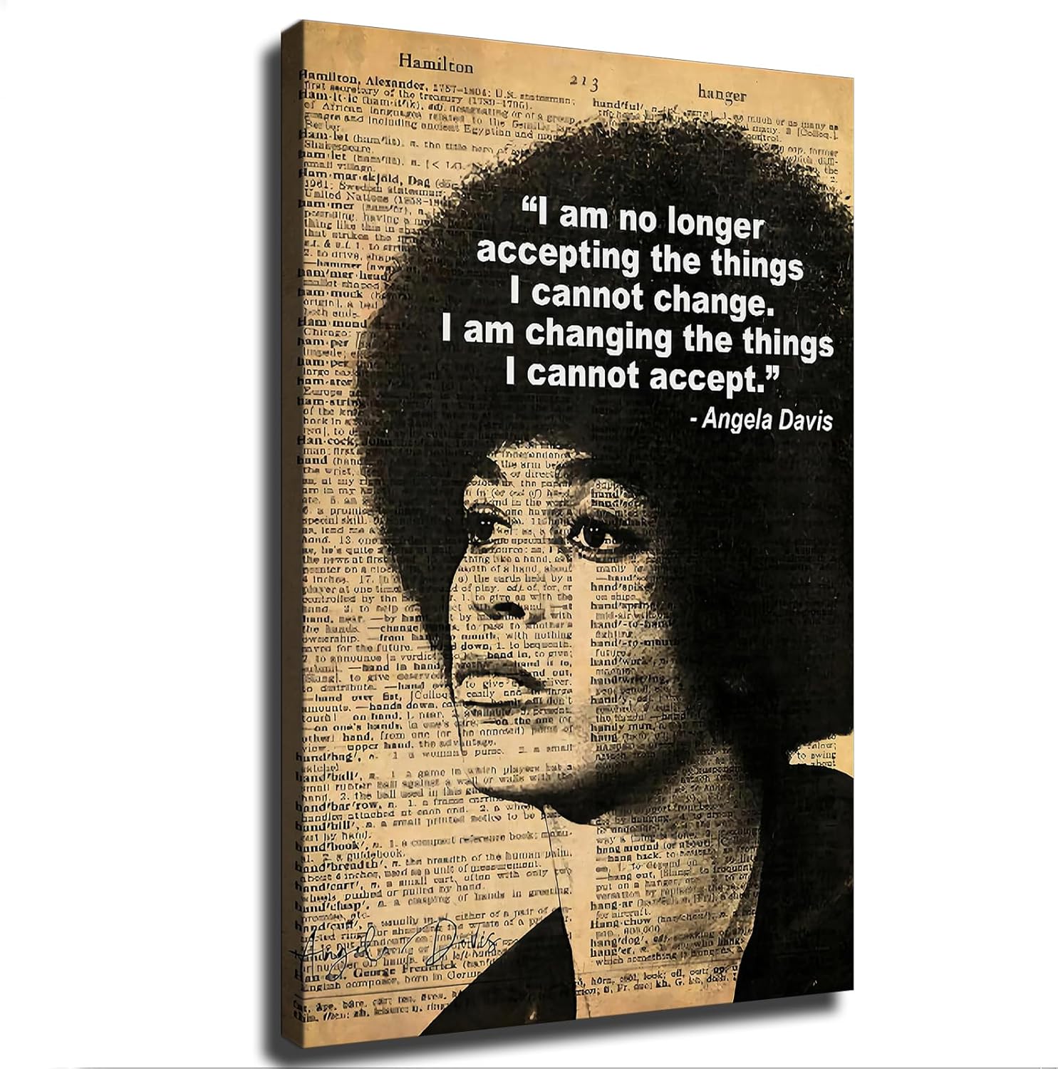Amazon.com: YuplaN Angela Davis Quote - I Am No Longer Canvas Poster ...