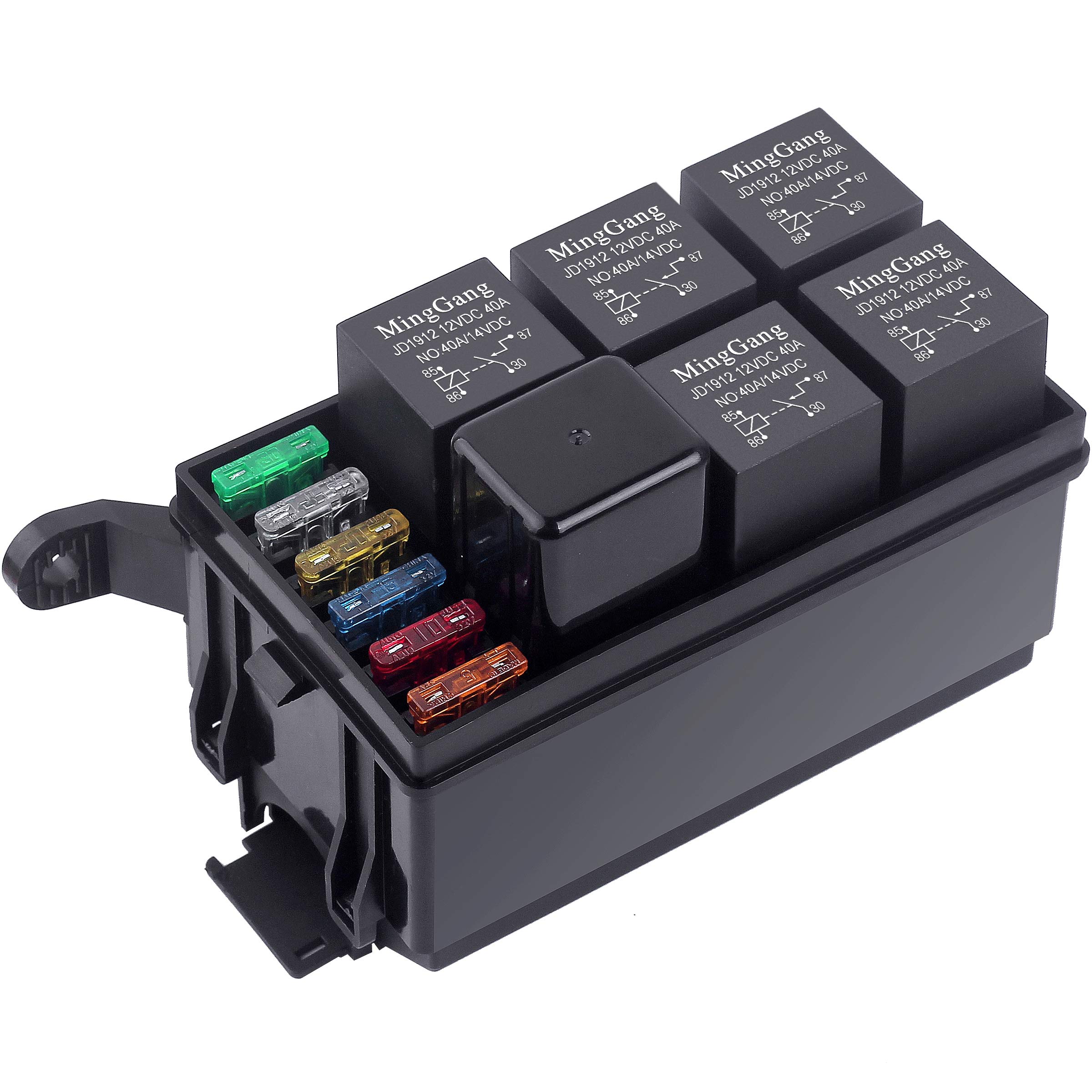 Buy 4Pin 12V 40A relay fuse box, ATC ATO relay fuse box, 6-way relay ...