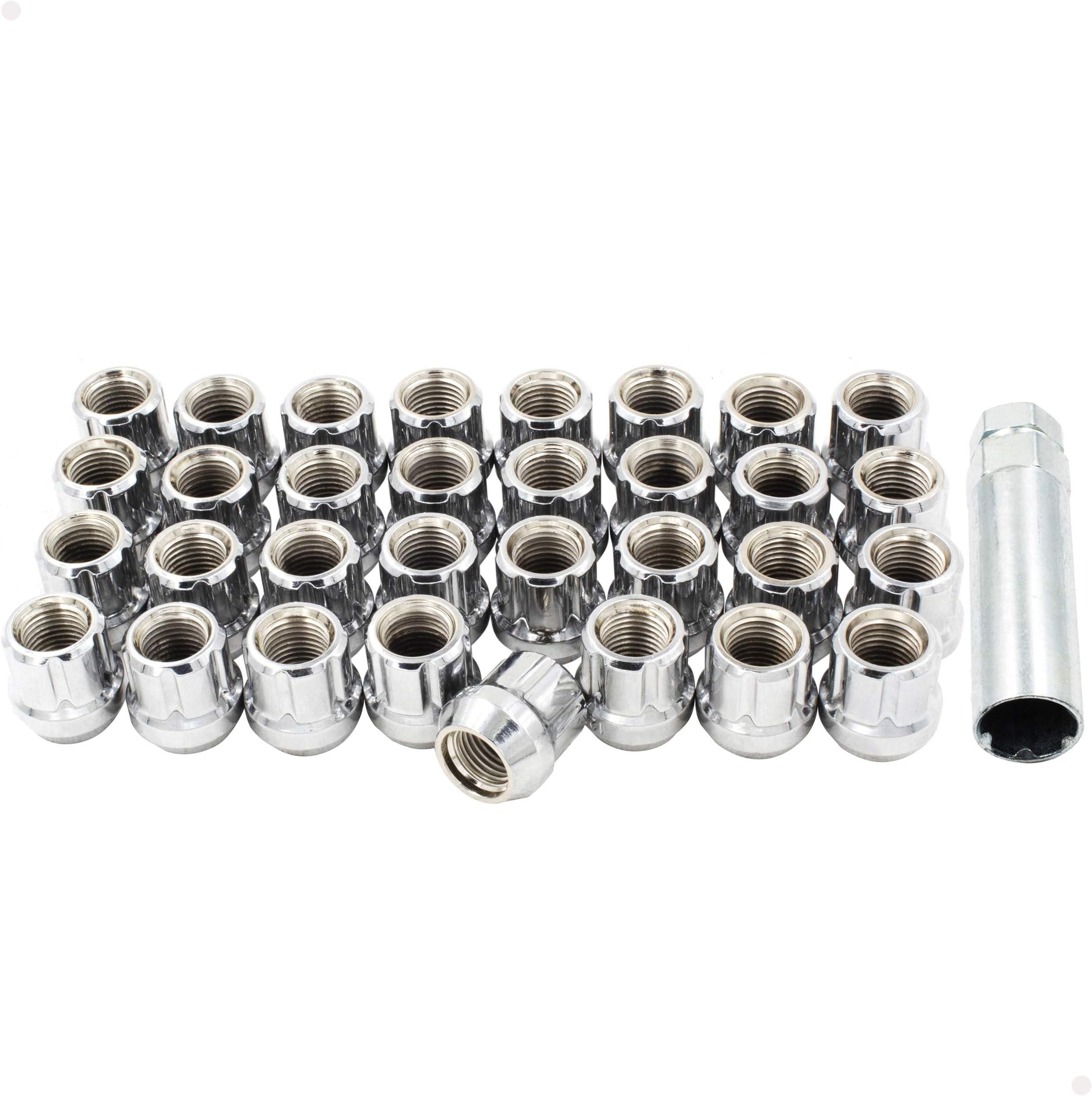 Amazon.com: Wheel Accessories Parts Chrome Lug Nut Kit Set of 32 M14x1 ...