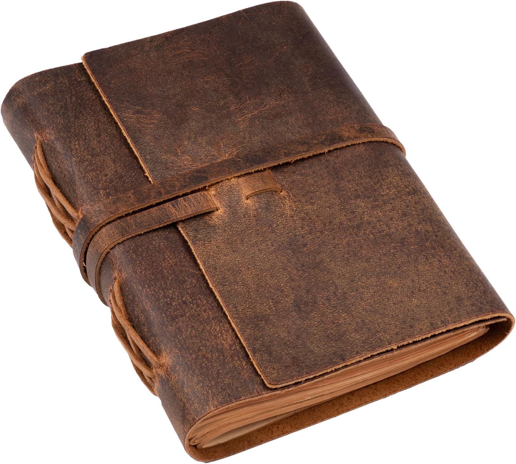 Amazon.co.jp: LEATHER VILLAGE Lined Paper Leather Book Journal - 260 ...