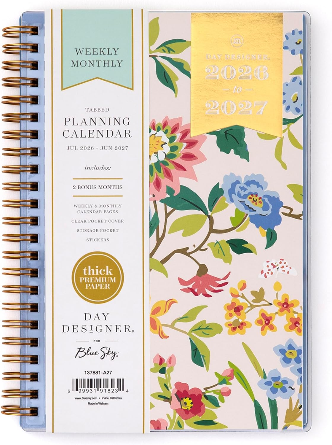 Amazon.com : Blue Sky Day Designer 2026-2027 Weekly and Monthly ...