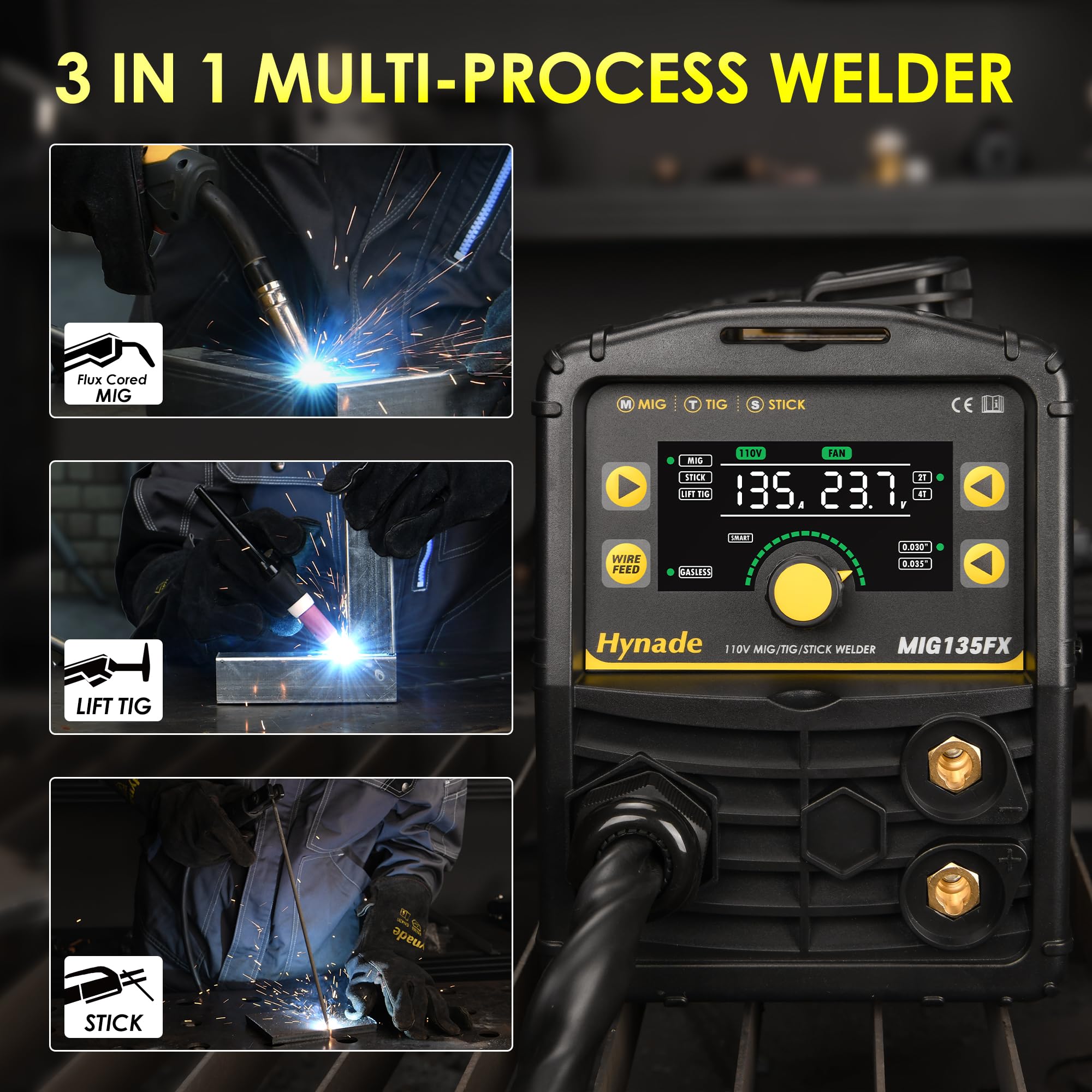 Snapklik.com : Hynade Mig Welder,110V Flux Core Welding Machine MIG ...