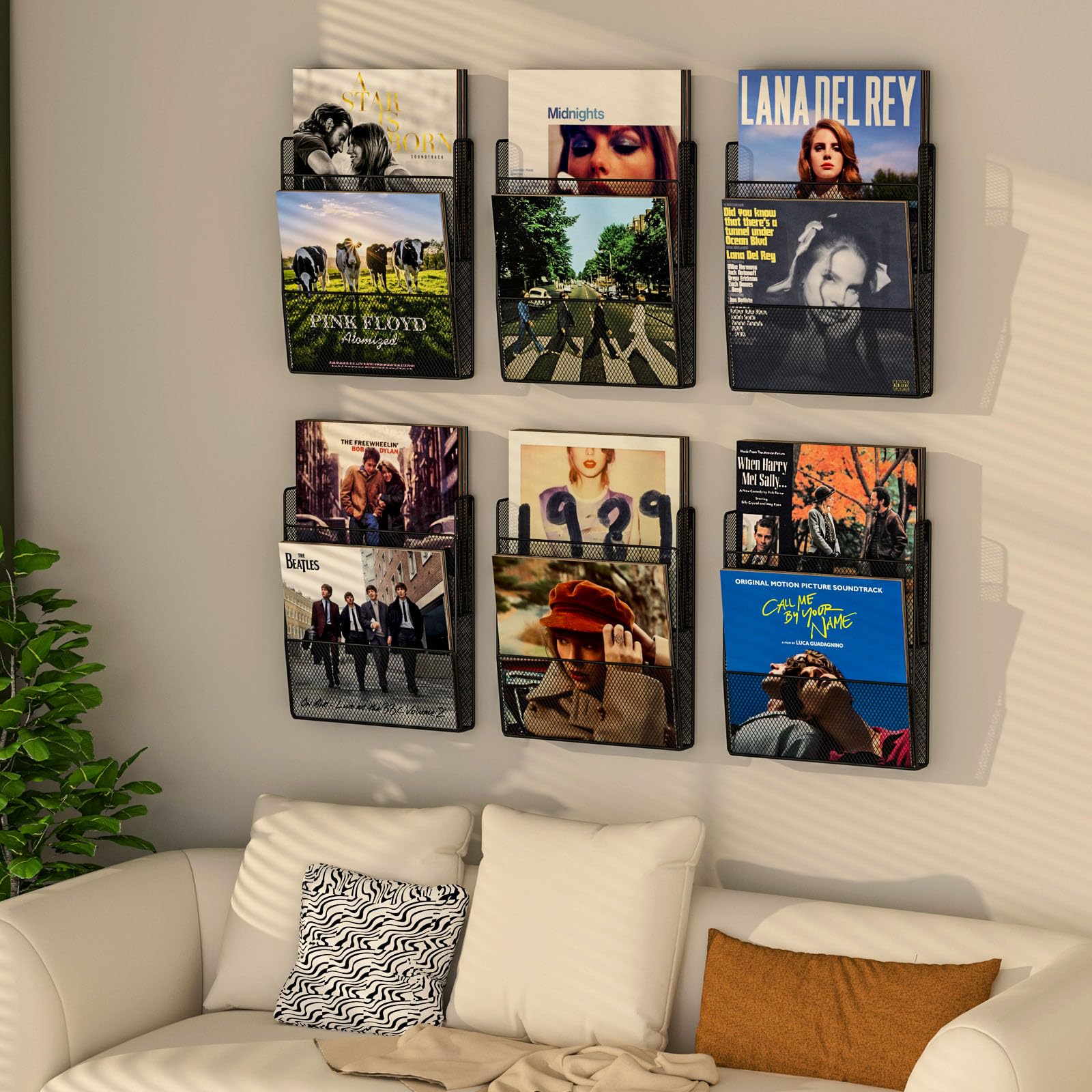 2 Pack Floating Vinyl Record Holder, No Assembly Required, 16.1 inch ...