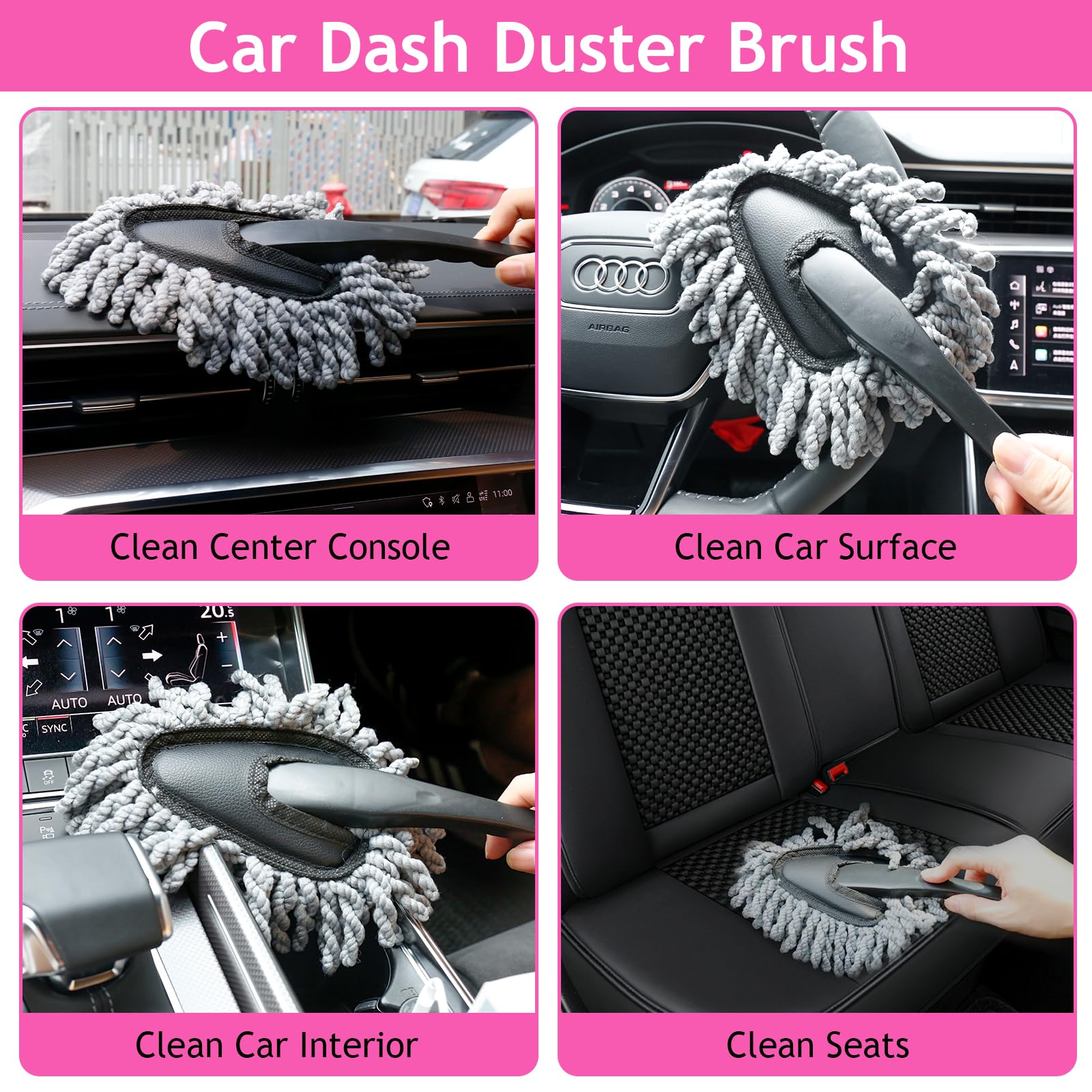 Snapklik.com : Pink Car Duster Interior Kit, Perfect Car Detailing ...