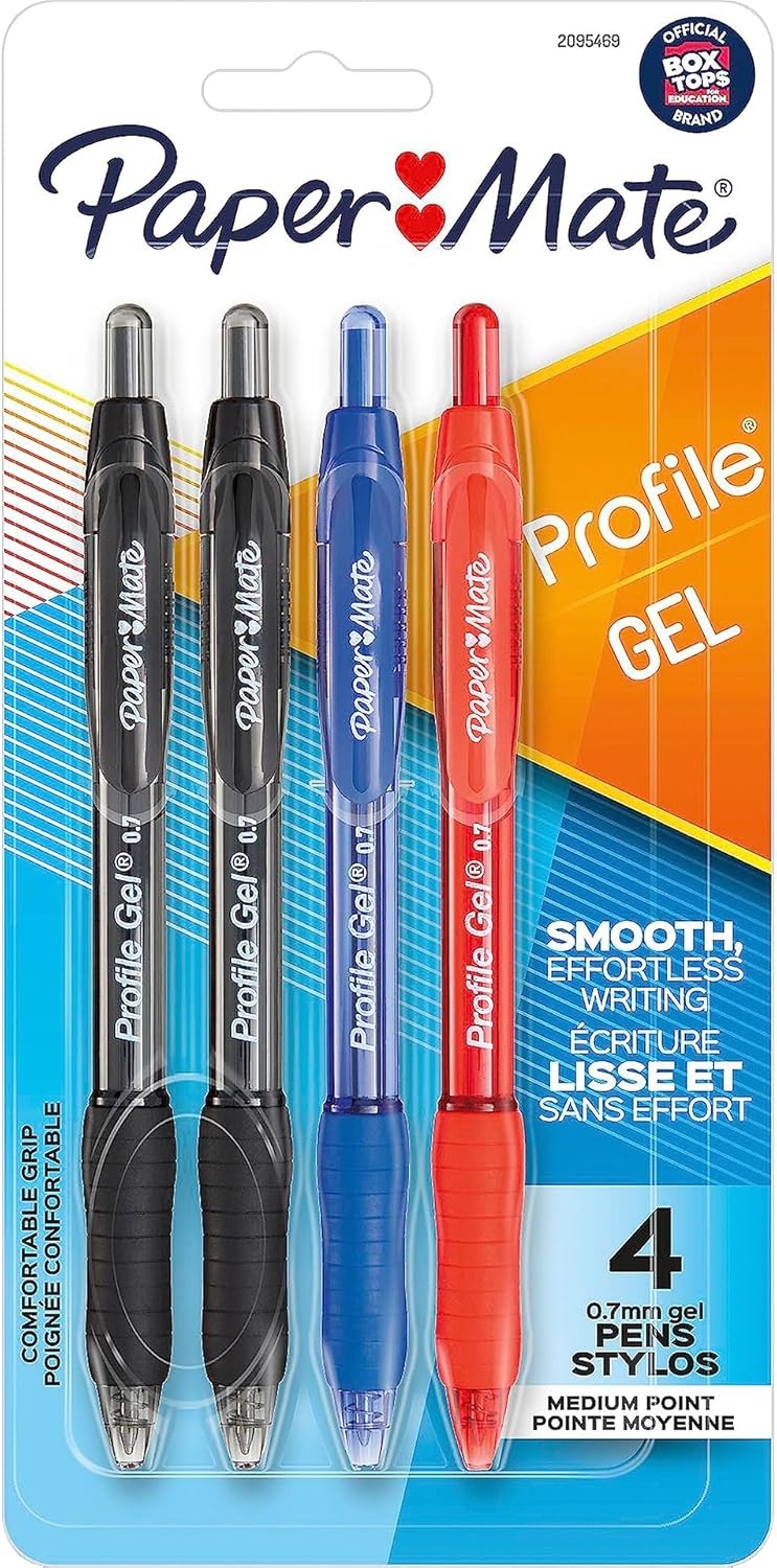 Amazon.com: Paper Mate Profile Gel Pen, 4 / Pack : Office Products