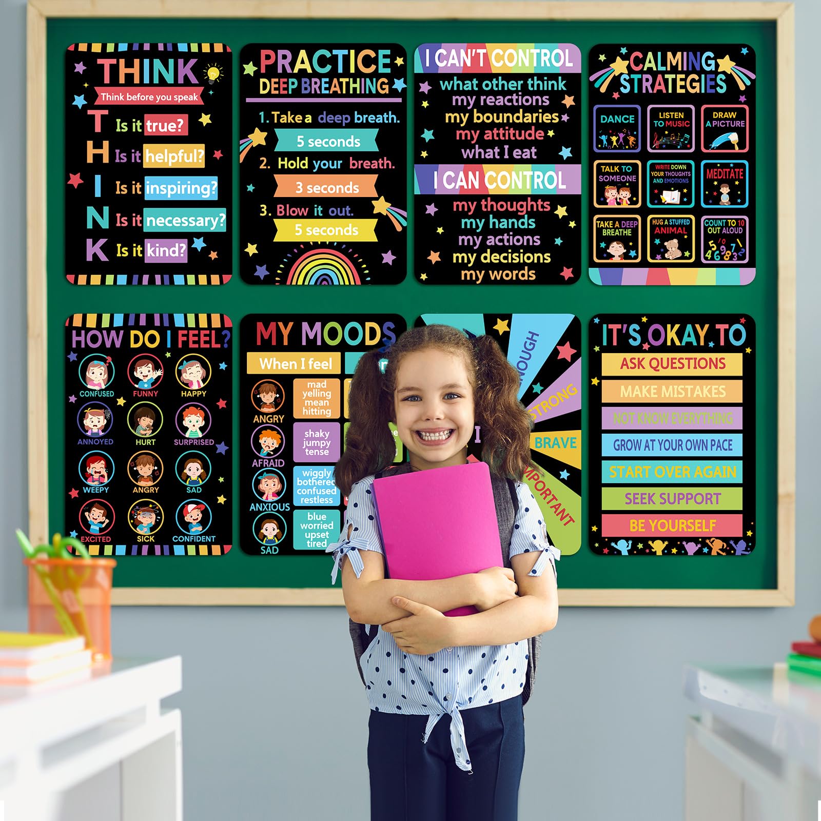 Snapklik.com : 10 Pcs Calming Posters Emotion Chart For Kids Feeling ...