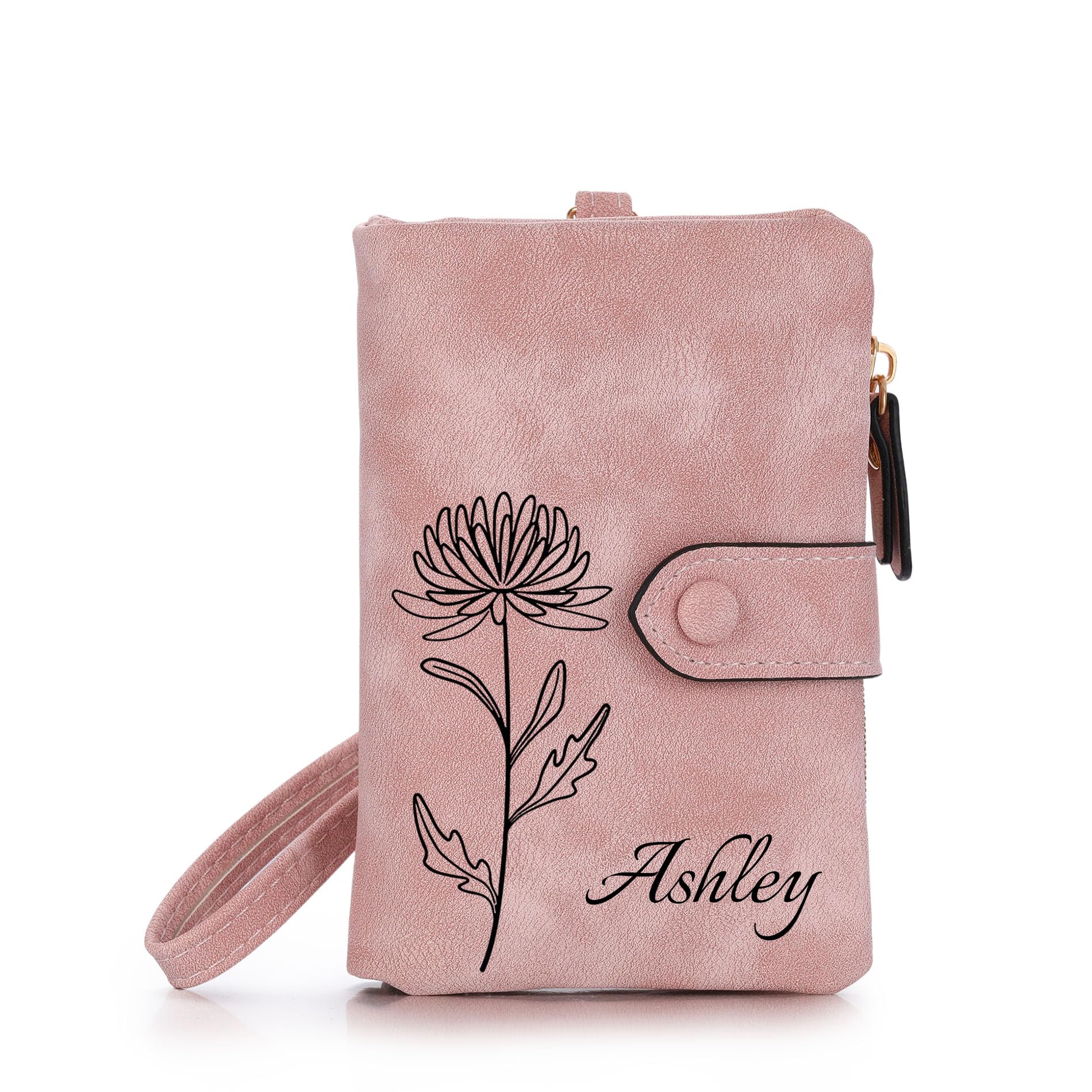 OTXIXTO Personalized Leather Wallets for Women Wallets with Zipper Coin ...