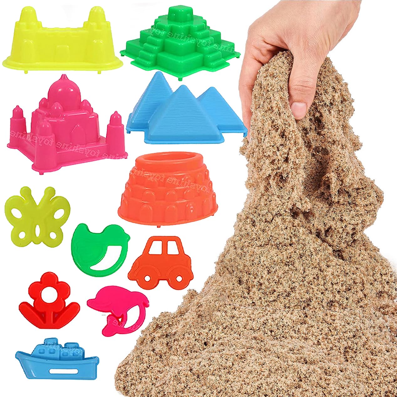 Buy Toyshine 1 Kg Creative Sand for Kids with 12 Play Molds | Kids ...