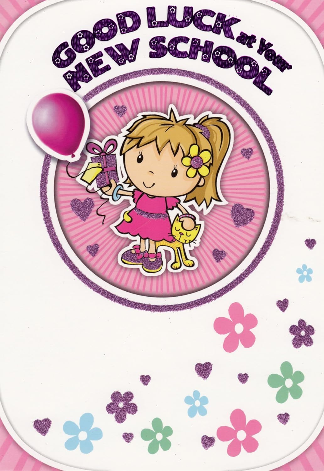 Amazon.com: Good Luck at Your New School - Girls Good Luck Greeting ...