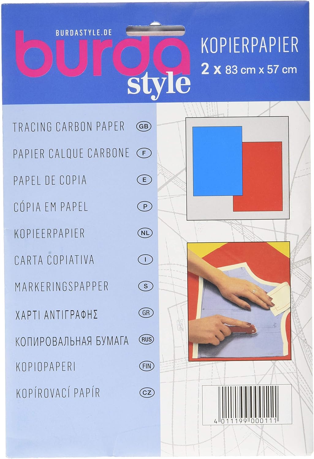 Burda Tracing Carbon Paper Blue 1 x Red, One Size : Amazon.co.uk: Home ...