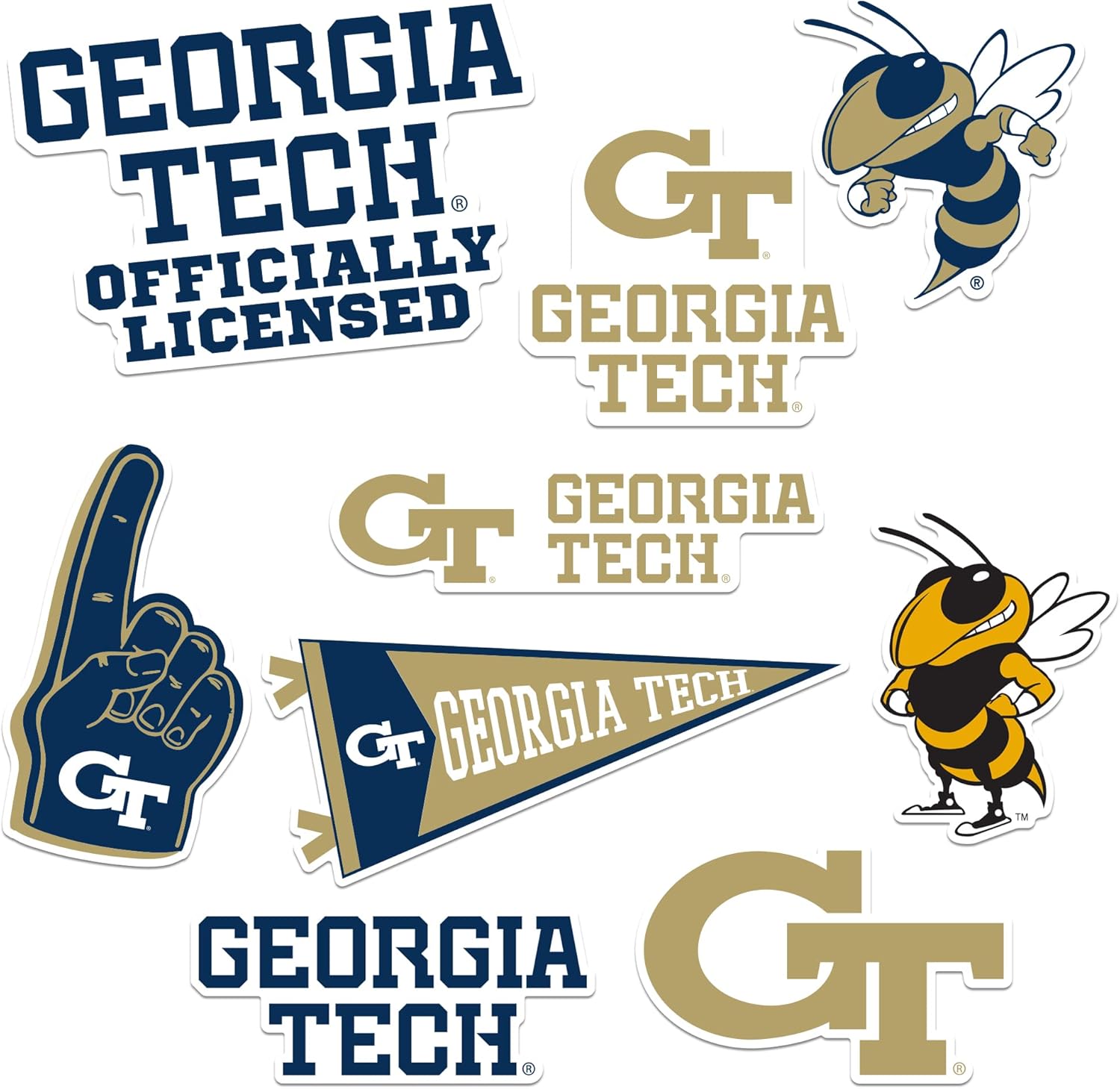 Amazon.com: Georgia TECH 8ct Vinyl Large Deluxe Stickers Variety Pack ...