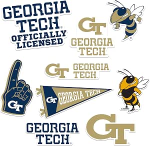Amazon.com: Georgia TECH 8ct Vinyl Large Deluxe Stickers Variety Pack ...