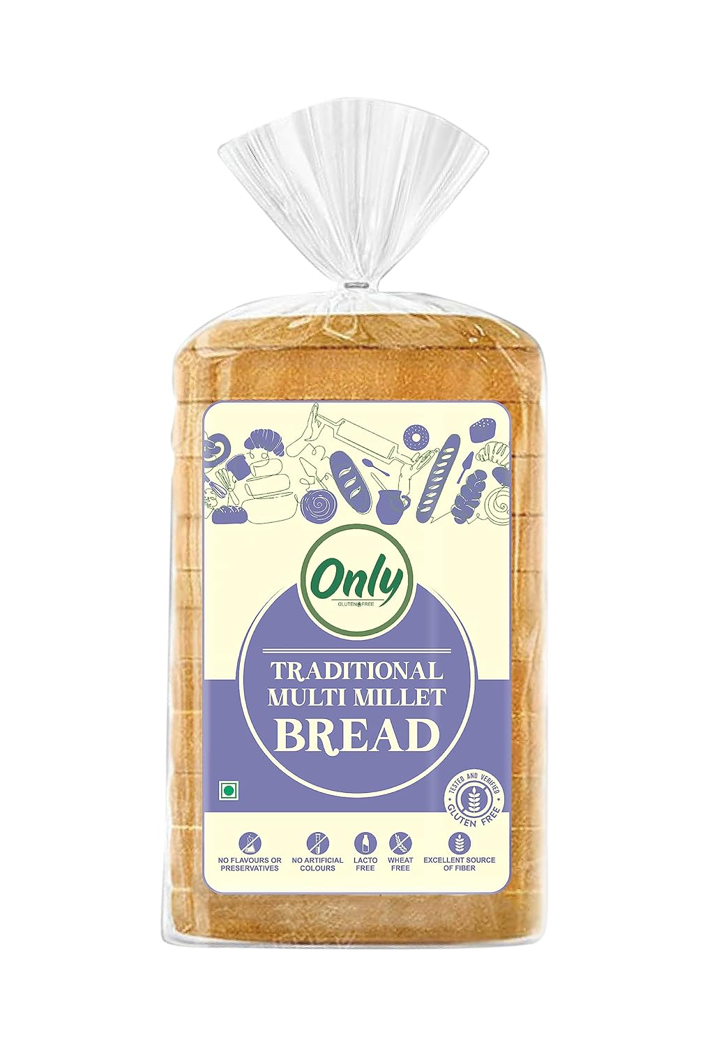 Only Gluten Free Traditional Multi Millet Bread 320gm,(Pack of 1 ...