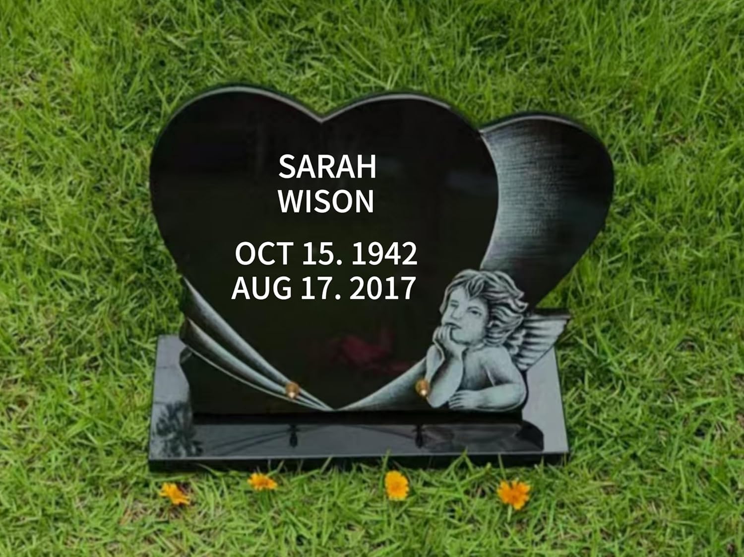 Amazon.com: Upright Headstones Decorate headstones for Graves Black ...