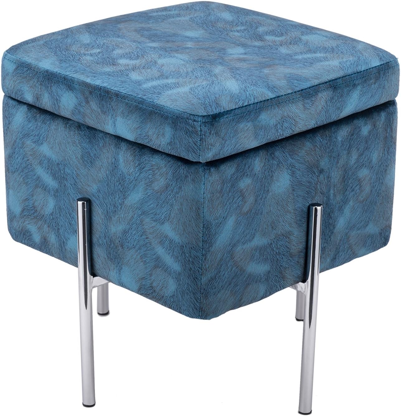 Amazon.com: CO-Z Blue Cube Storage Ottoman Bench with Lid Secret ...