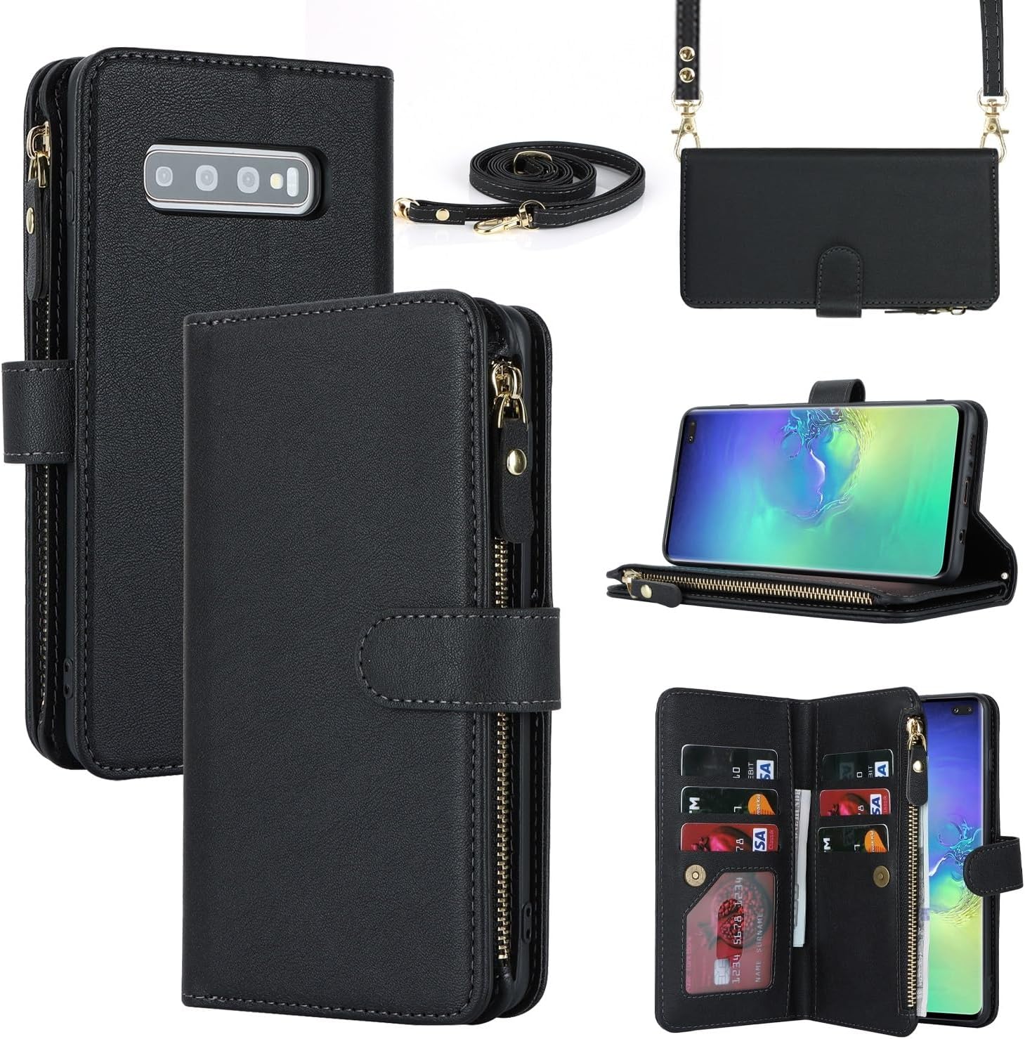 Amazon.com: iCoverCase for Samsung Galaxy S10 Plus Wallet Case with ...