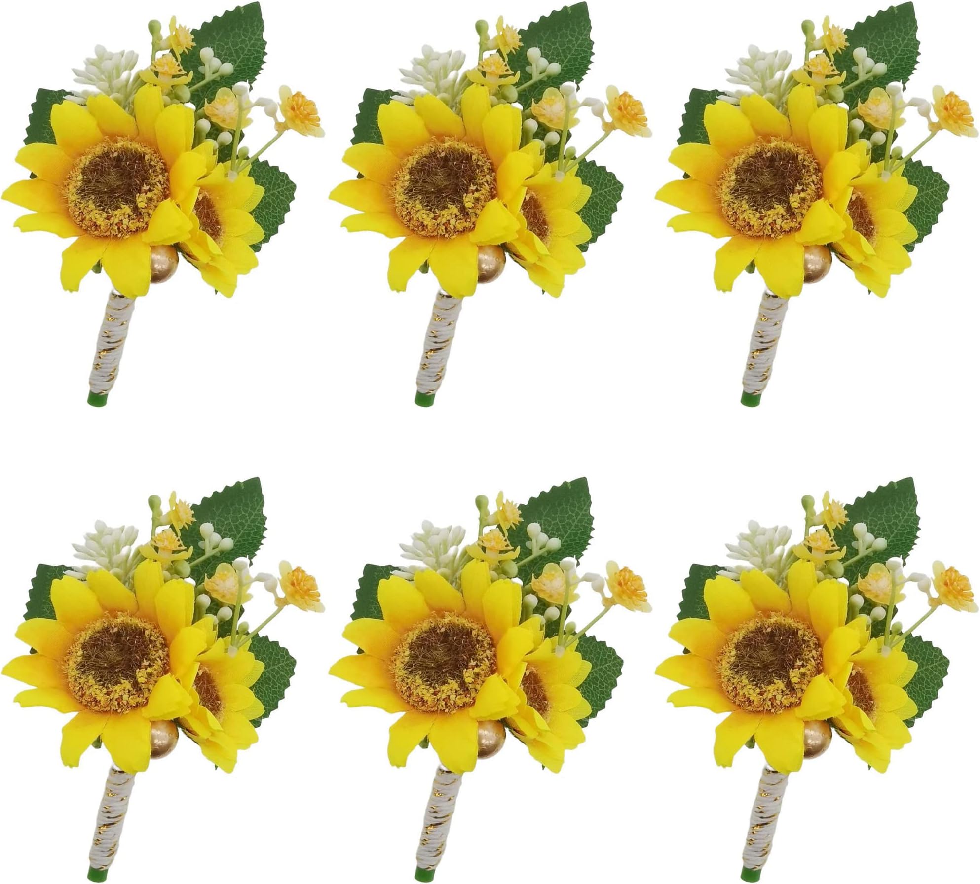 Amazon.com: Jexine 12 Pcs Flower Wrist Corsage Boutonniere Set ...