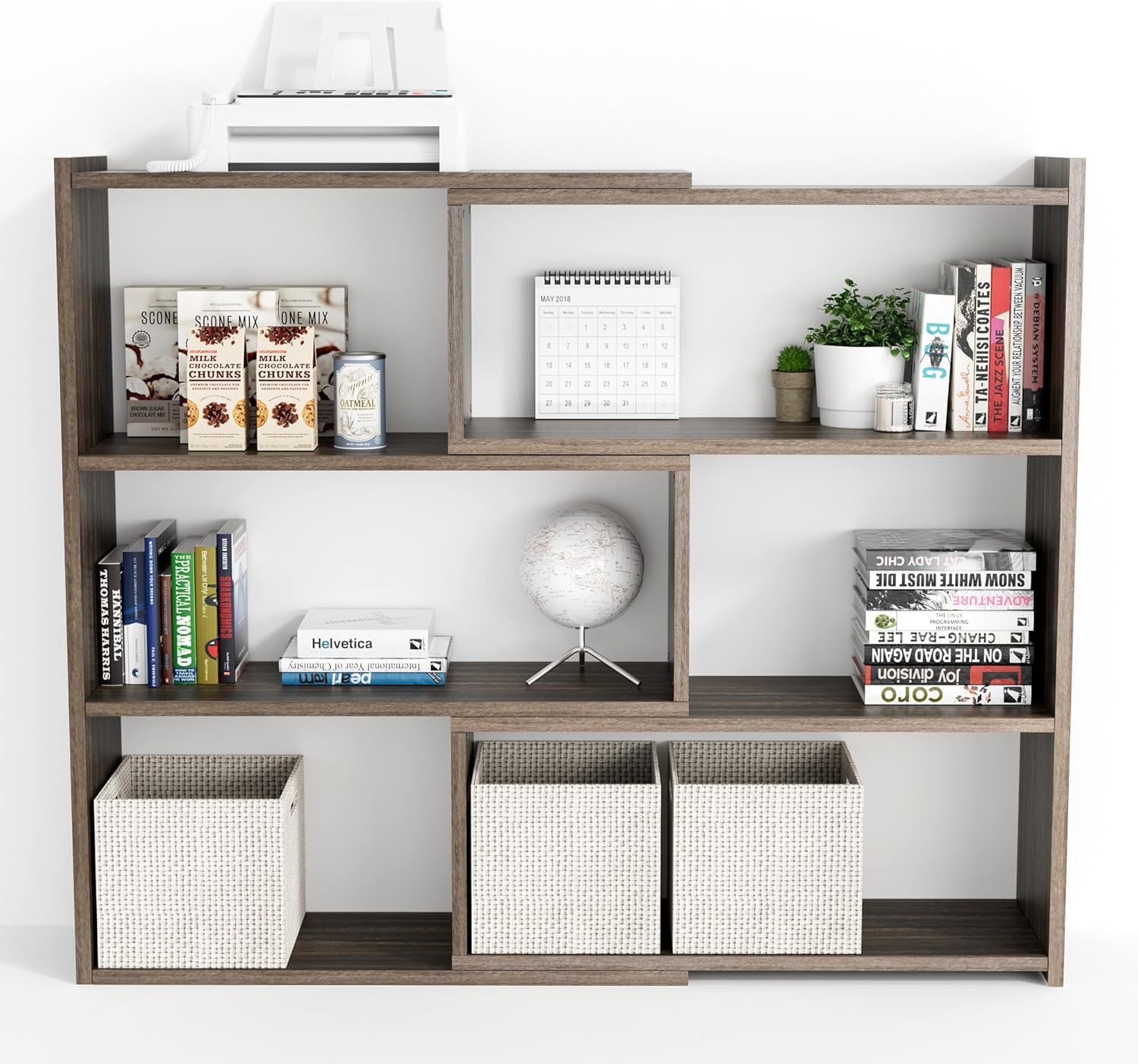 Amazon.com: Kaboon 4-Tier Shelving Unit, Expandable 30-55 inch Wide ...