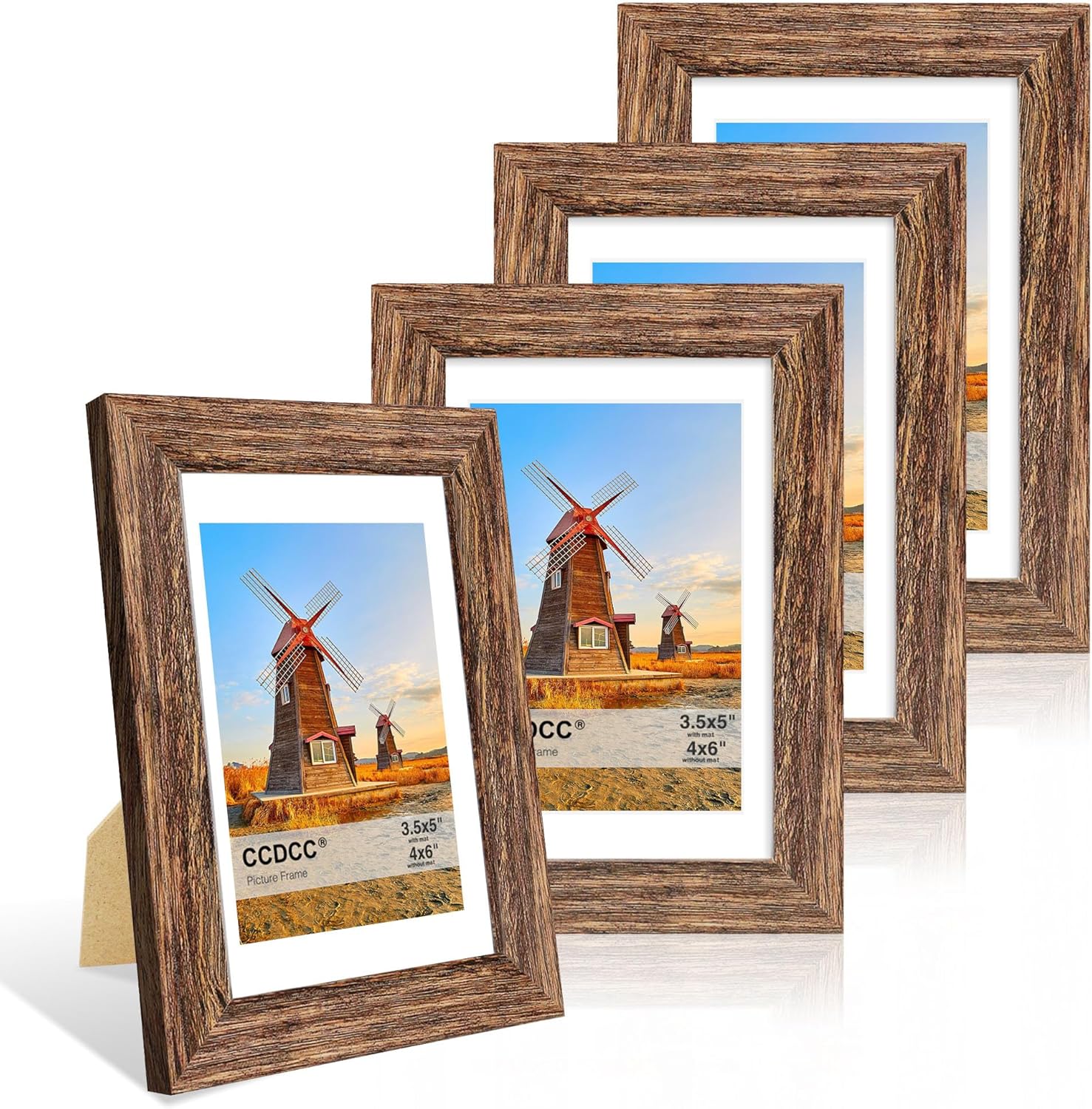 Amazon.com - ccdcc 4x6 Picture Frame Set of 4, 4 x 6 Wood Photo Frames ...