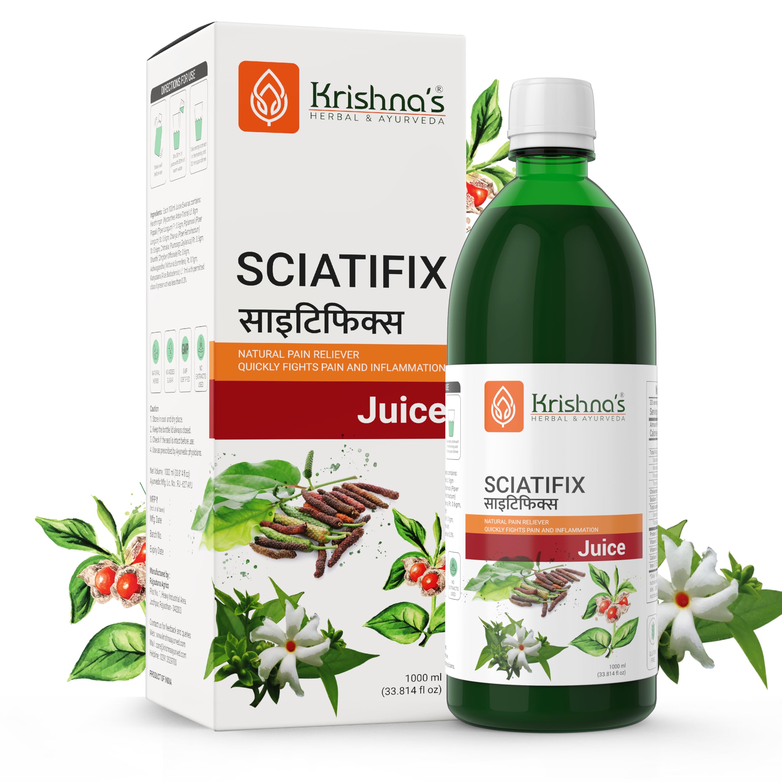 KRISHNA'S HERBAL & AYURVEDA Sciatifix Herbal Juice - Good source of ...