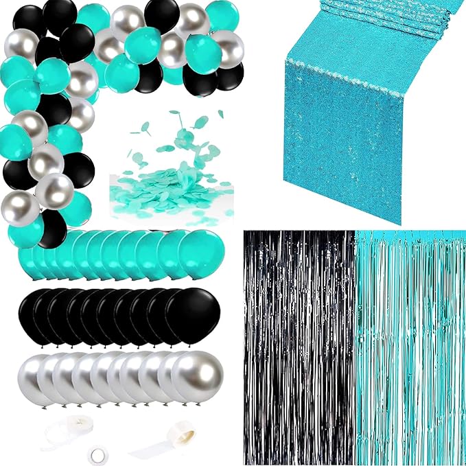 Amazon.com: Teal Black Graduation Party Decorations/Teal Turquoise ...
