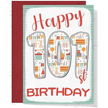 Amazon.com : Happy 101st Birthday Card, Birthday Card for 101 Year Old ...