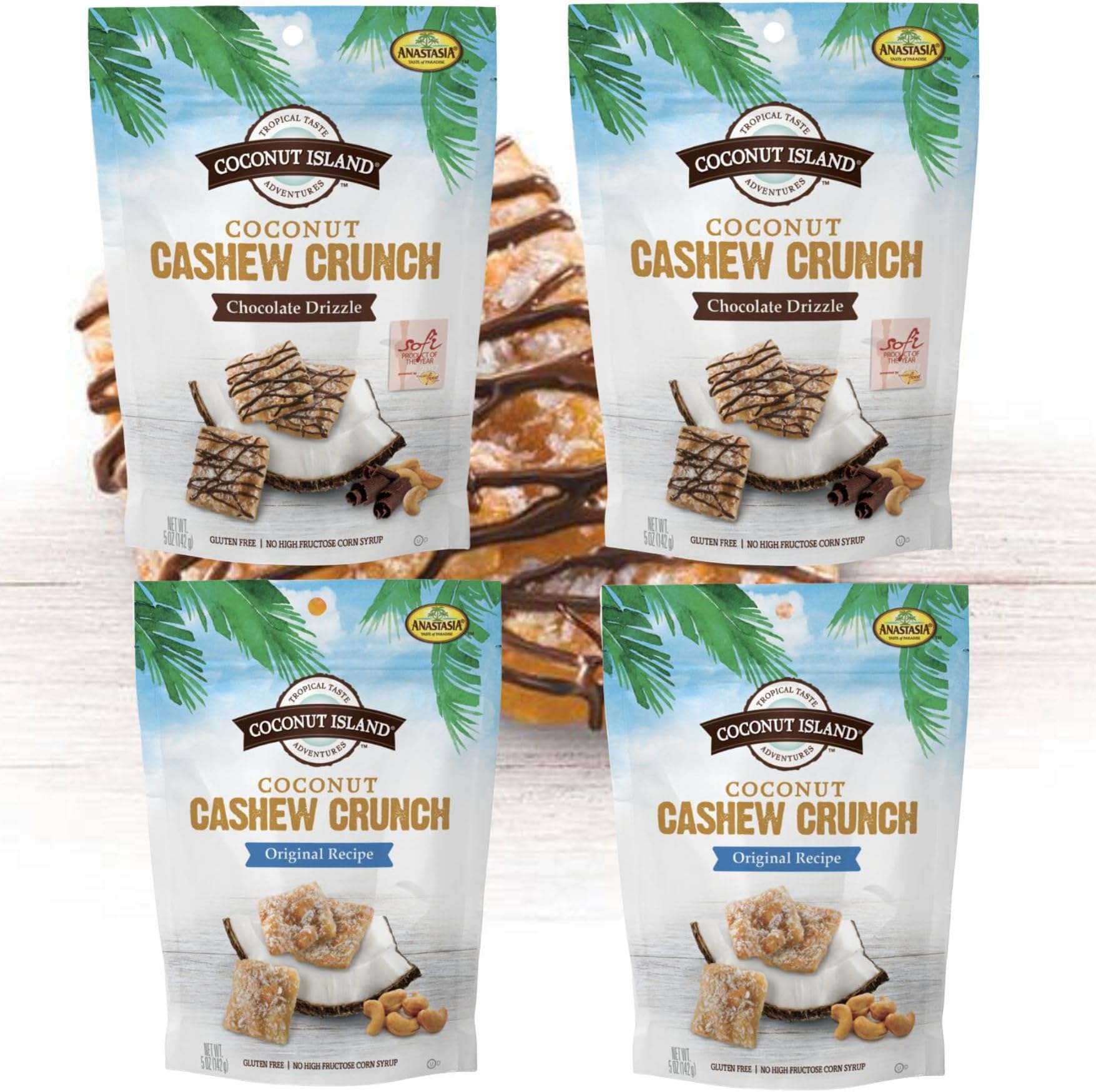 Amazon.com : Anastasia Variety pack Coconut Cashew Crunch Original ...