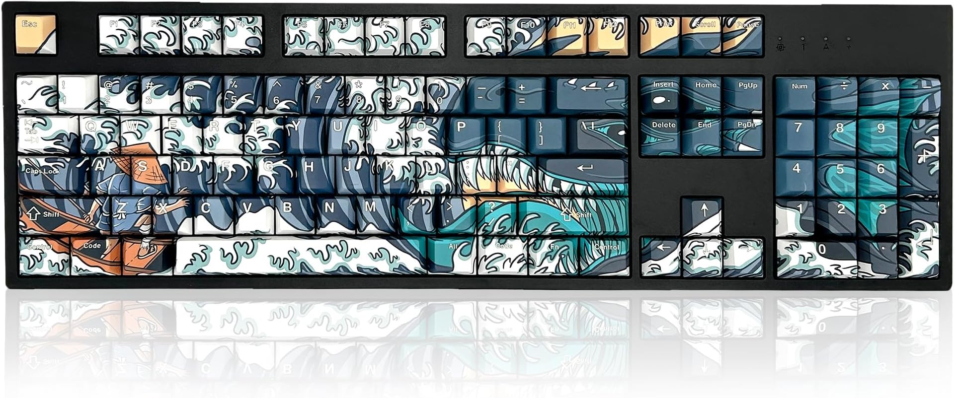 Amazon.com: GUNMJO PBT Dye-Sublimation Ocean Wave Keycaps for Gaming ...