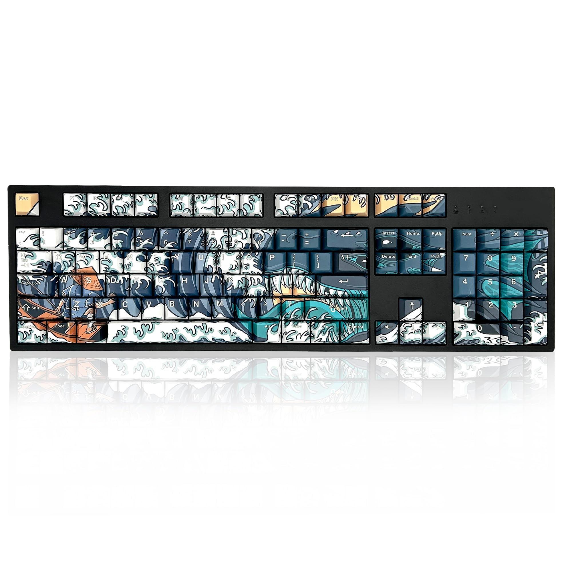 Amazon.com: GUNMJO PBT Dye-Sublimation Ocean Wave Keycaps for Gaming ...