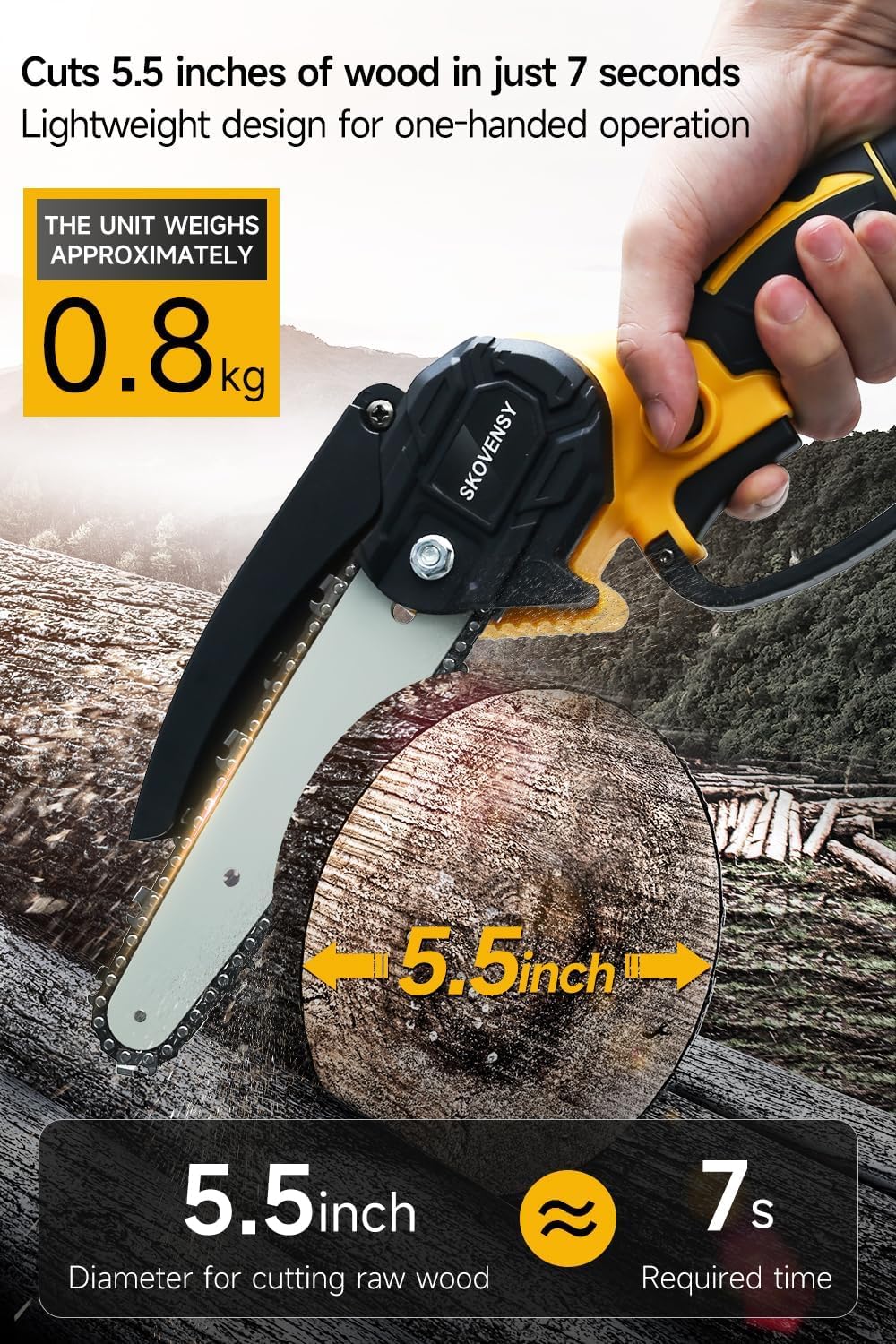Snapklik.com : Mini Chainsaw, 6 Inch Cordless Mini Chainsaw, Portable ...