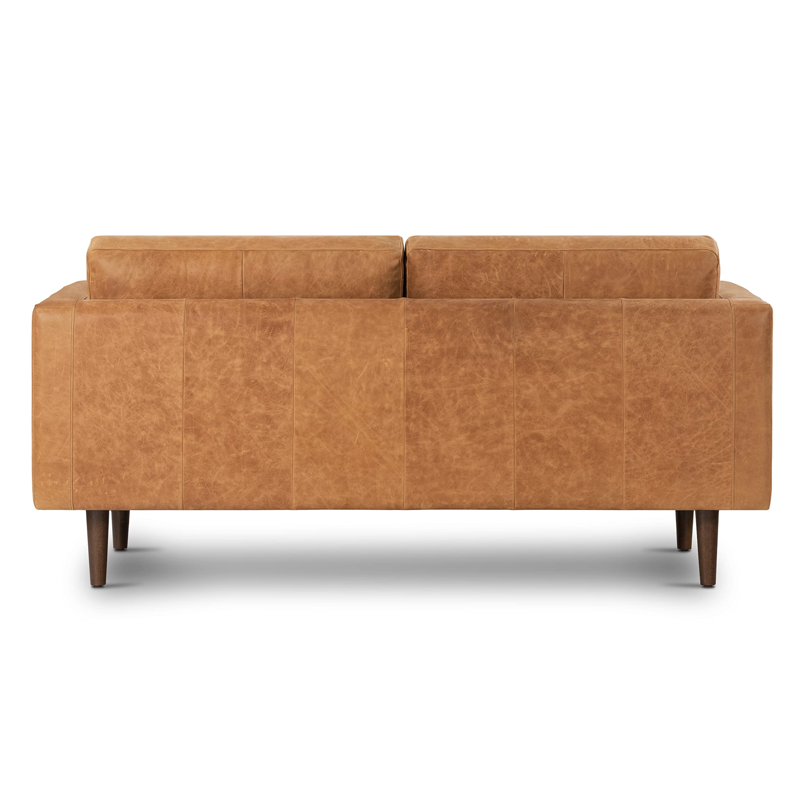 POLY & BARK Napa Leather Couch with Feather – 72-Inch Apartment Full ...