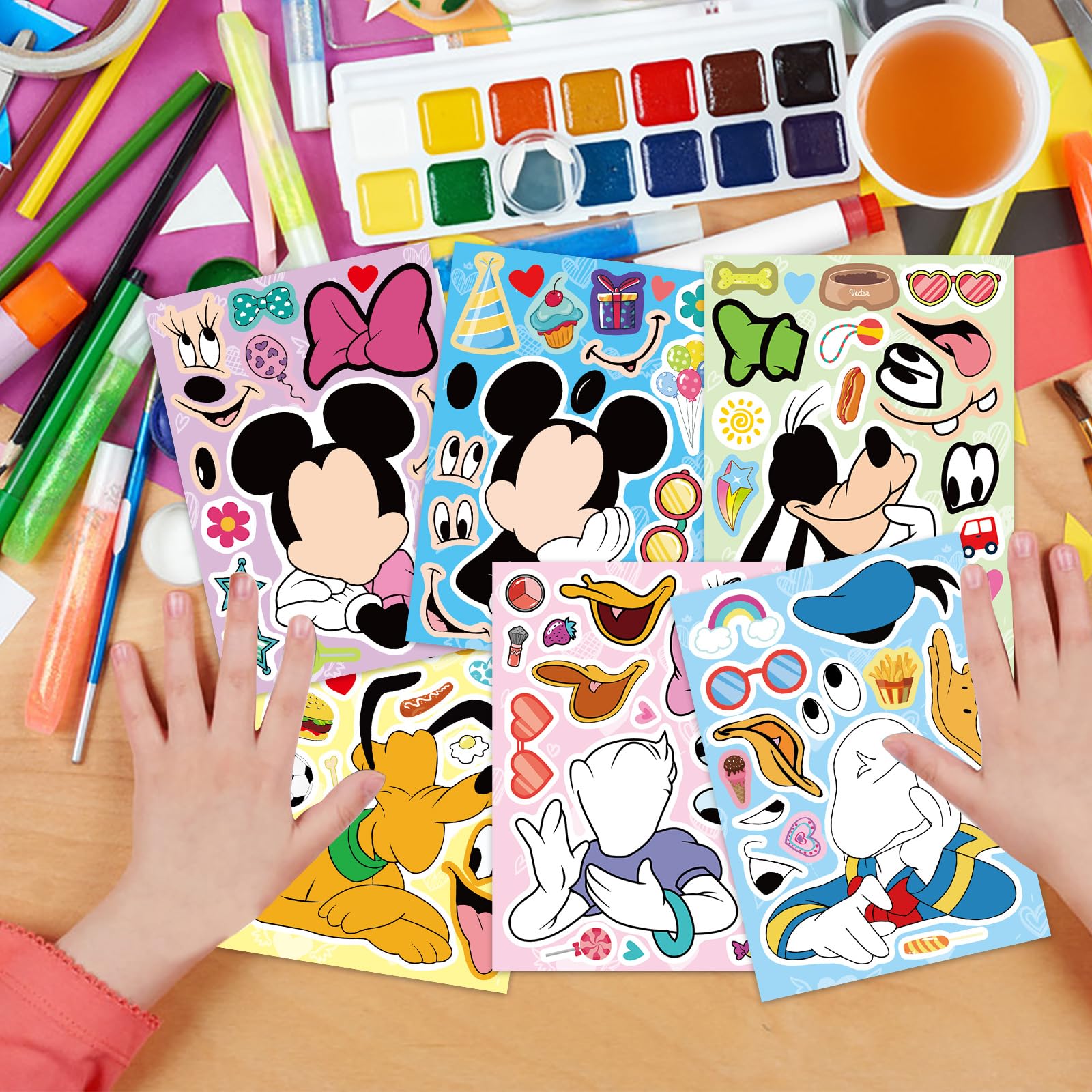 Snapklik.com : 36PCS Mouse Birthday Party Supplies,Make A Face Sticker ...