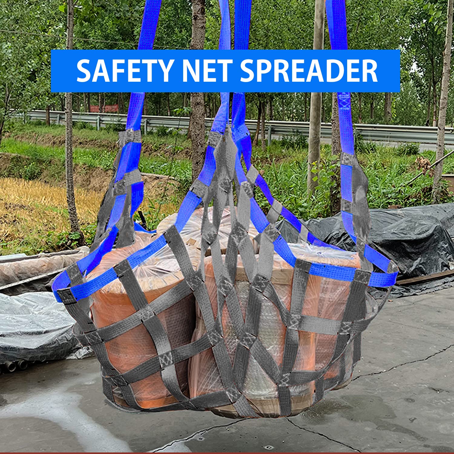 Snapklik.com : Safety Cargo Lifting Net Straps, Flat Nylon Sling ...