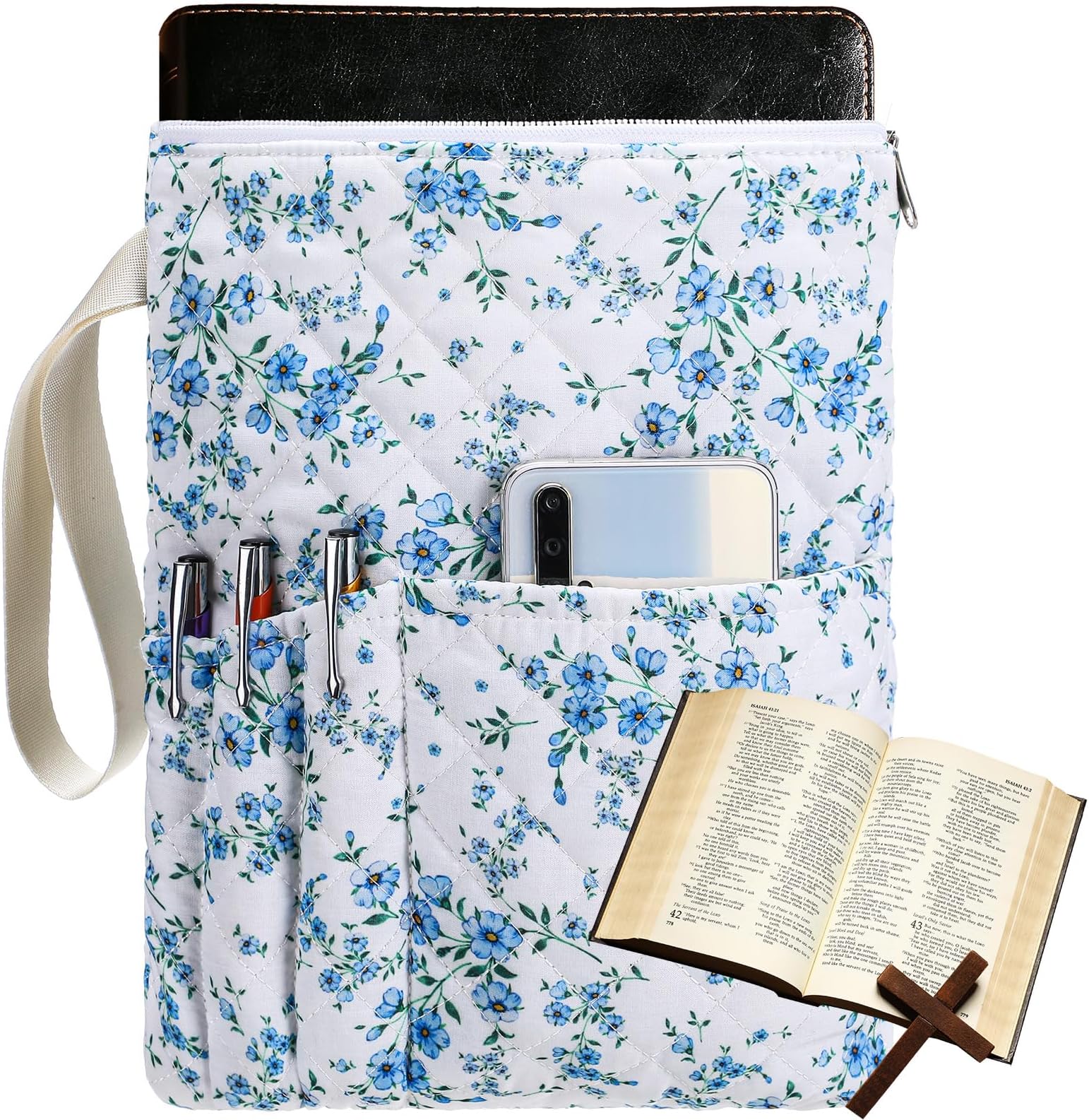 Amazon.com: Gilprop Bible Book Sleeve with Zipper 11" x 9" Padded ...