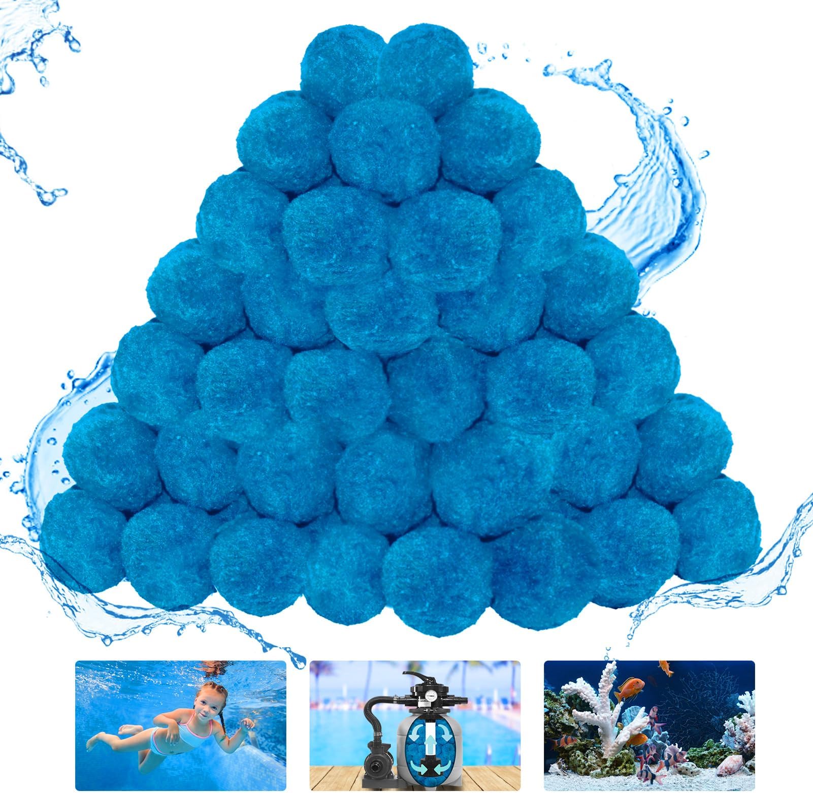 Amazon.com : WLLEYAY 3.1 lbs Pool Filter Balls, New Upgrade Efficient ...