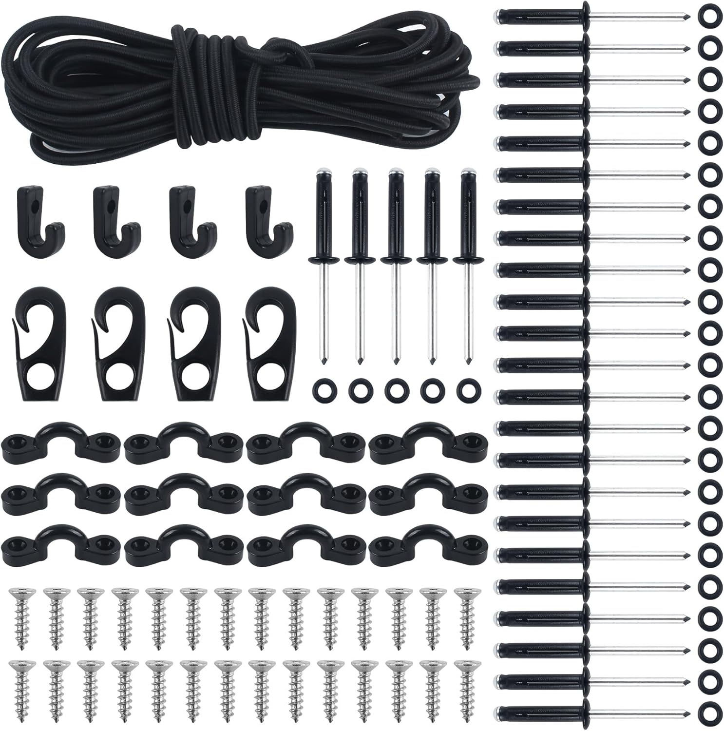 Amazon.com: VEITHI 19.7 FT Bungee Cord Deck Rigging Kit,Kayak Rigging ...