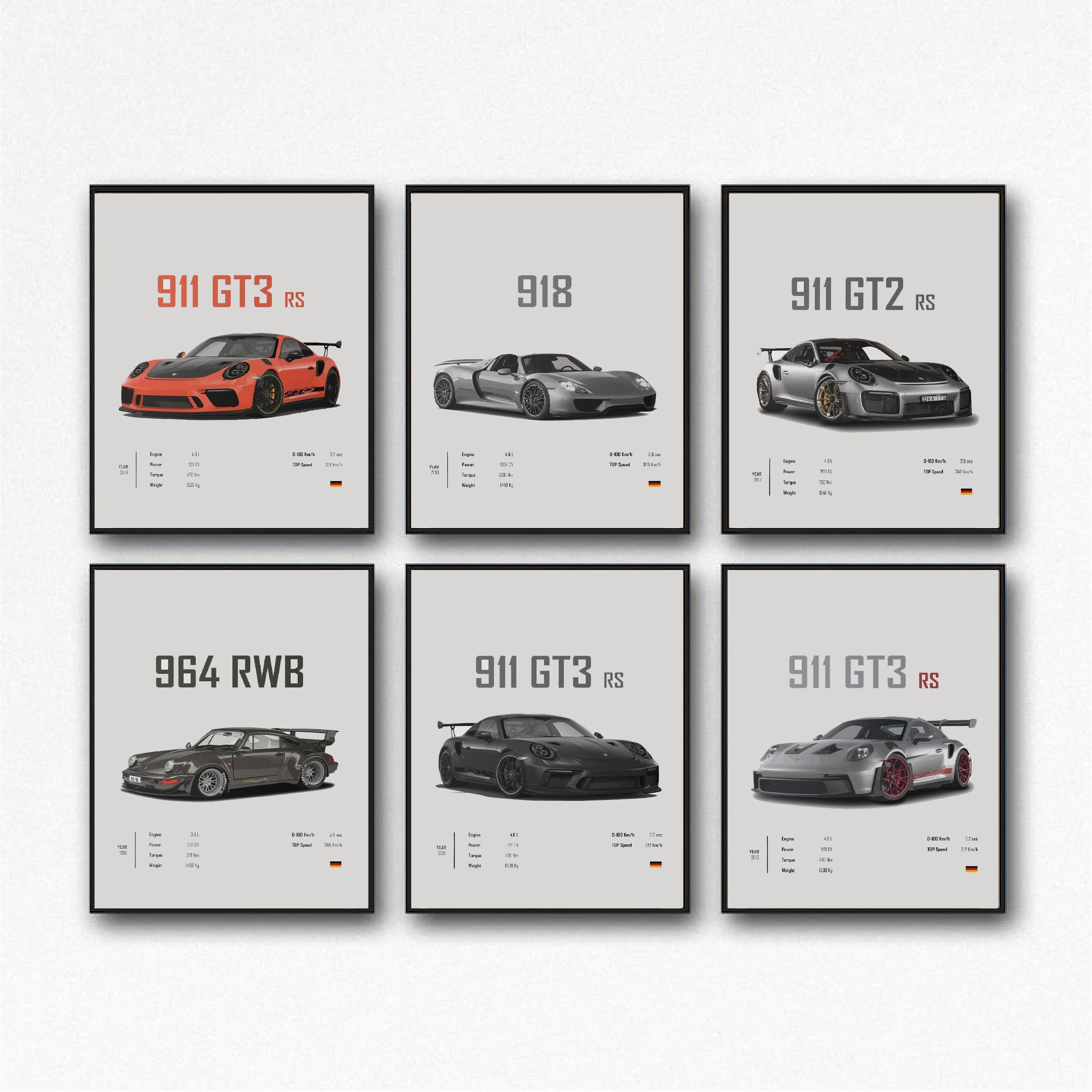 Amazon.com: Car Poster Canvas Wall Art Modern Classic Supercar Prints ...