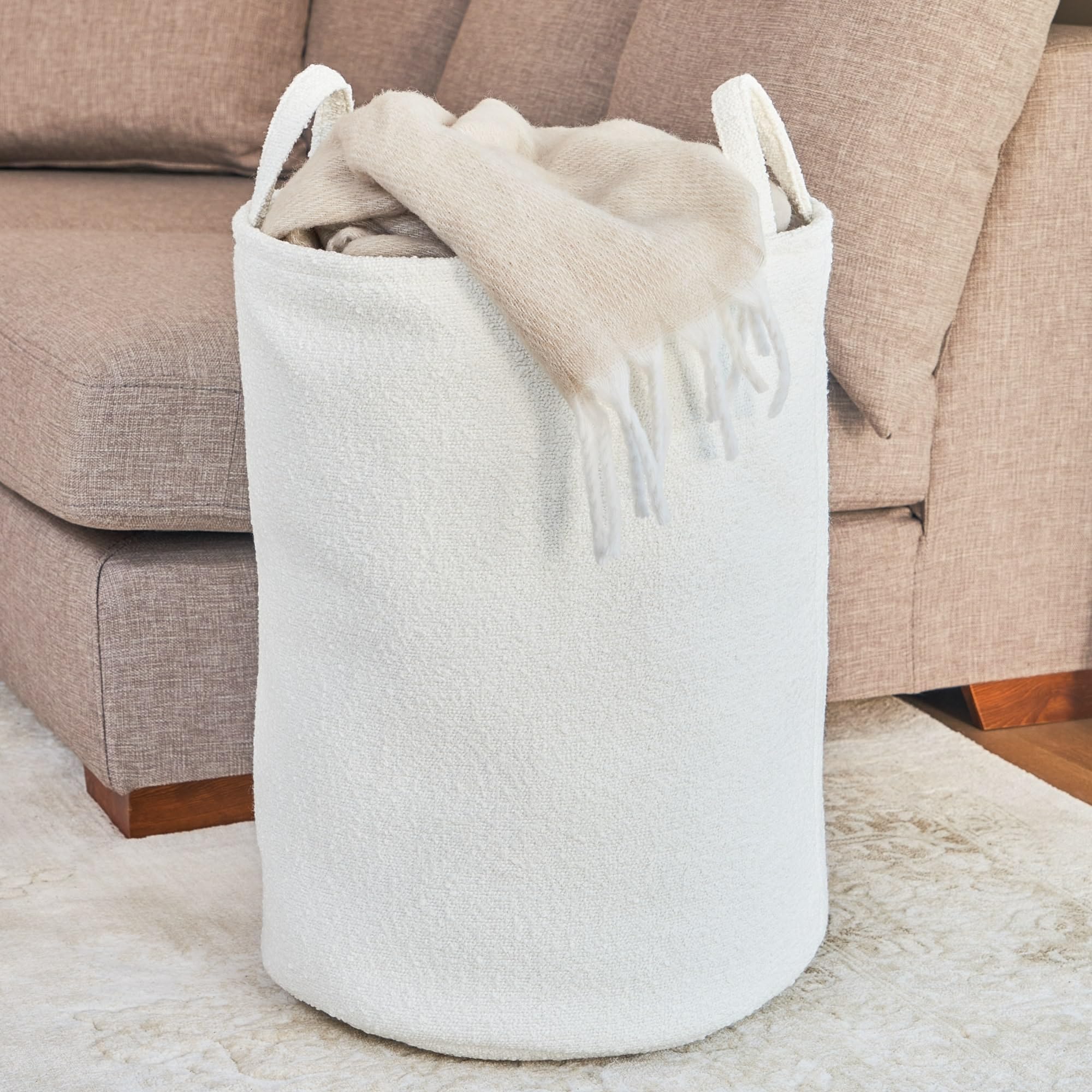 Amazon.com: Goodpick White Woven Laundry Basket, 66L Tall Baby Hamper ...