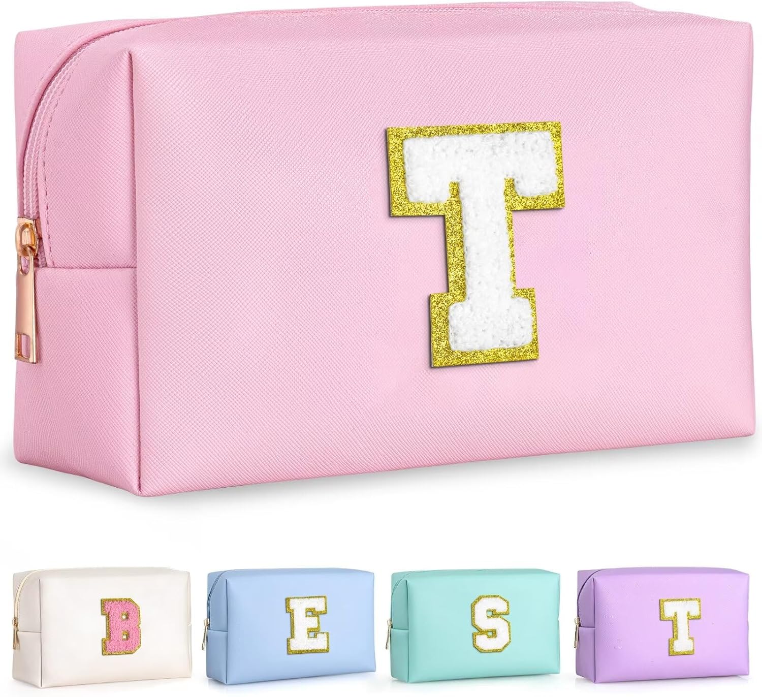 Amazon.com: TOPEAST Dorm Room Essentials for Girls - Pink Initial ...