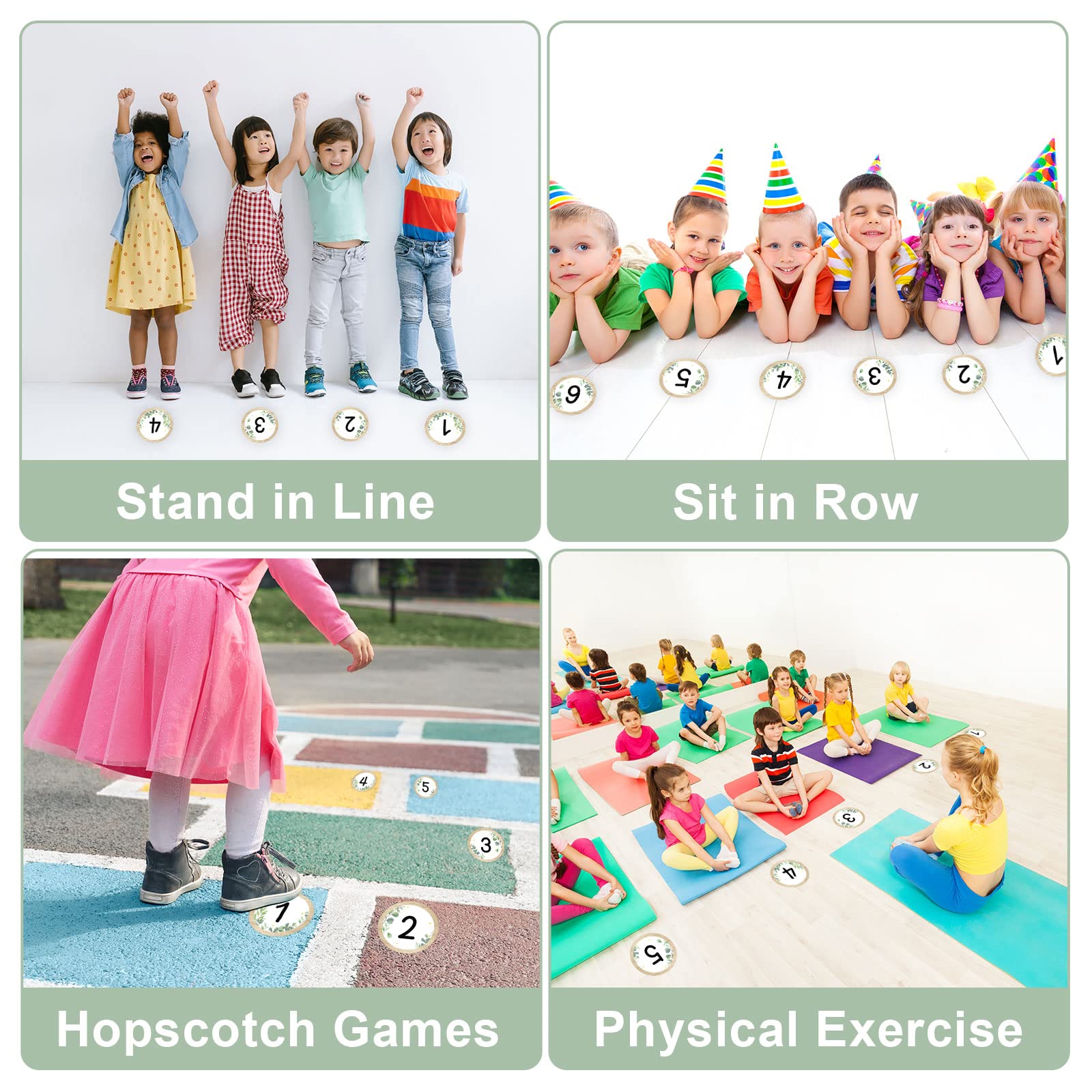 Snapklik.com : 48PCS Eucalyptus Leaf Numbers Stickers Classroom ...