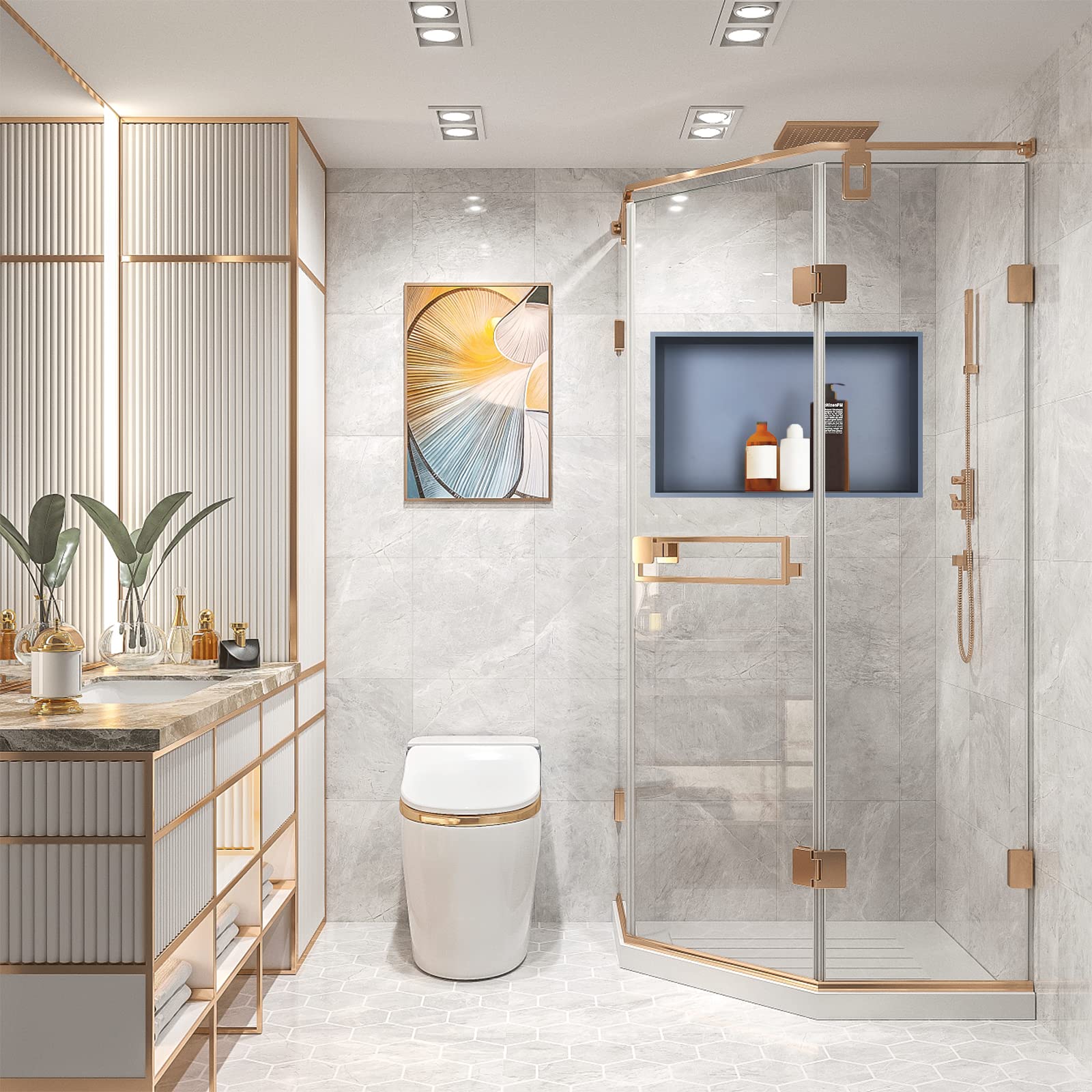 Snapklik.com : Stainless Steel Shower NicheNano Anti-Rust Shower Niche ...