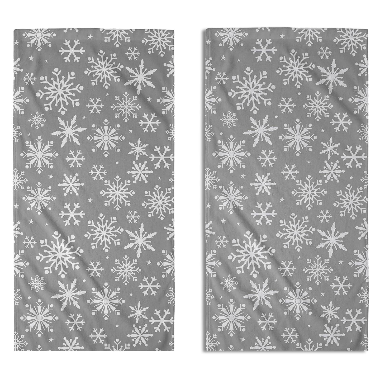 Amazon.com: Aytipun Grey Gray Winter Snowflake Hand Towels for Bathroom ...