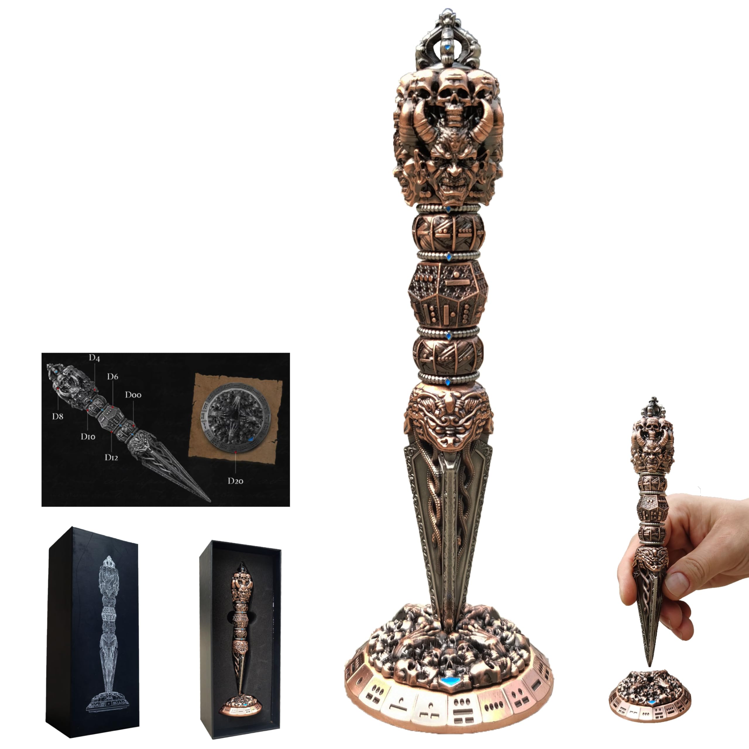 Amazon.com: Wand Dice Spinner for Dungeons and Dragons, Metal D&D ...