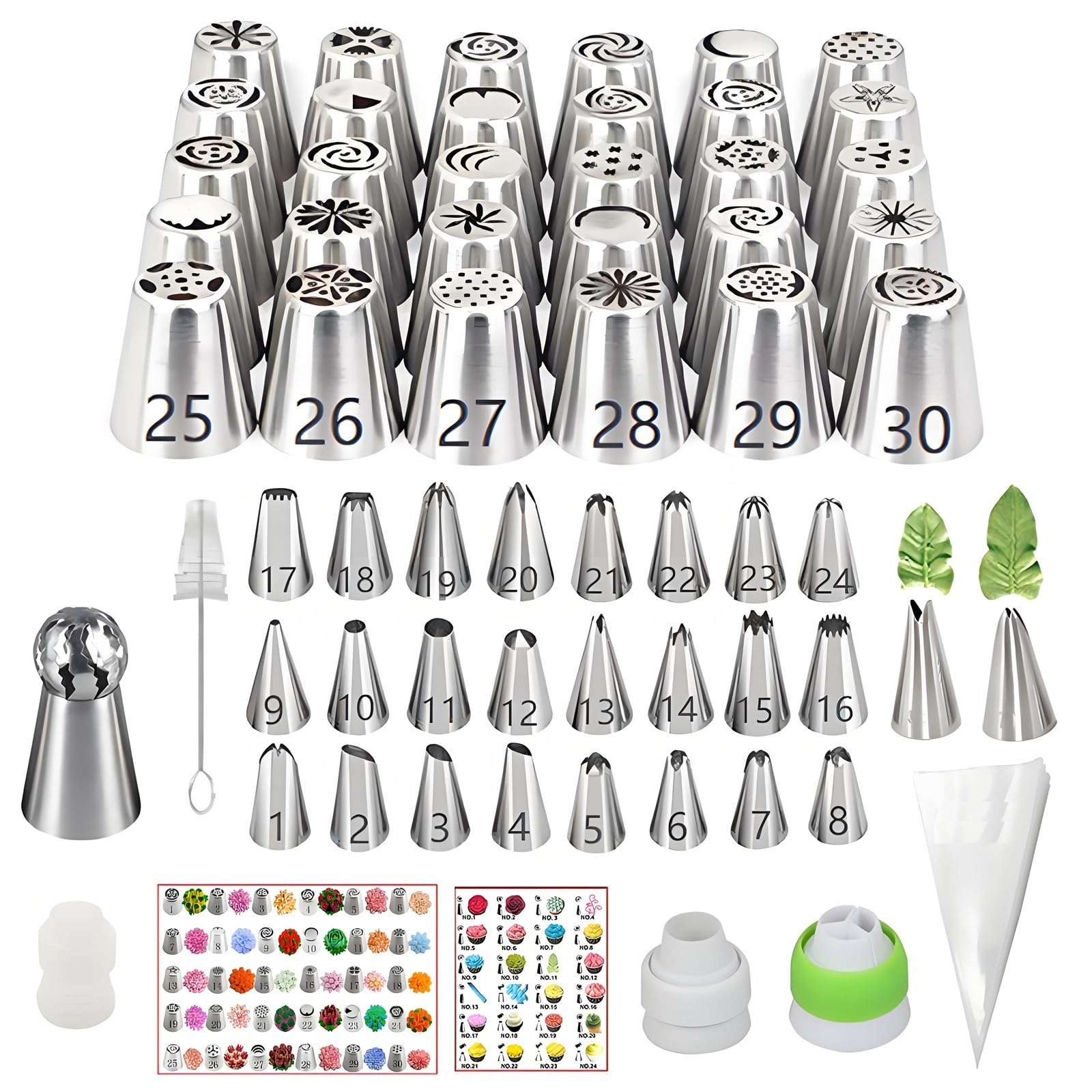 Amazon.com: ANSLYQA 116 Pcs Russian Piping Tips Set, with 30 Numbered ...